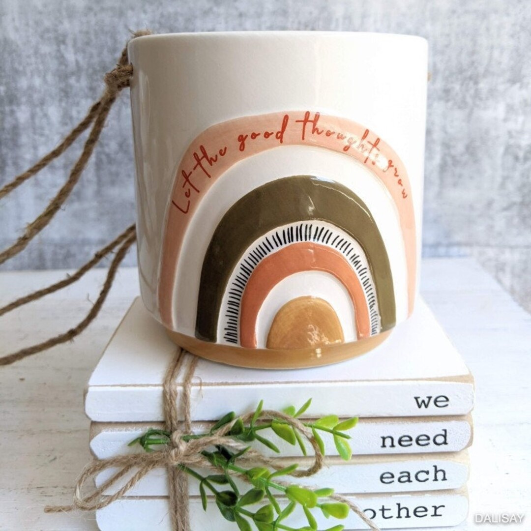 Orange Hanging Rainbow Planter With Quote | Let the Good Times Roll ...