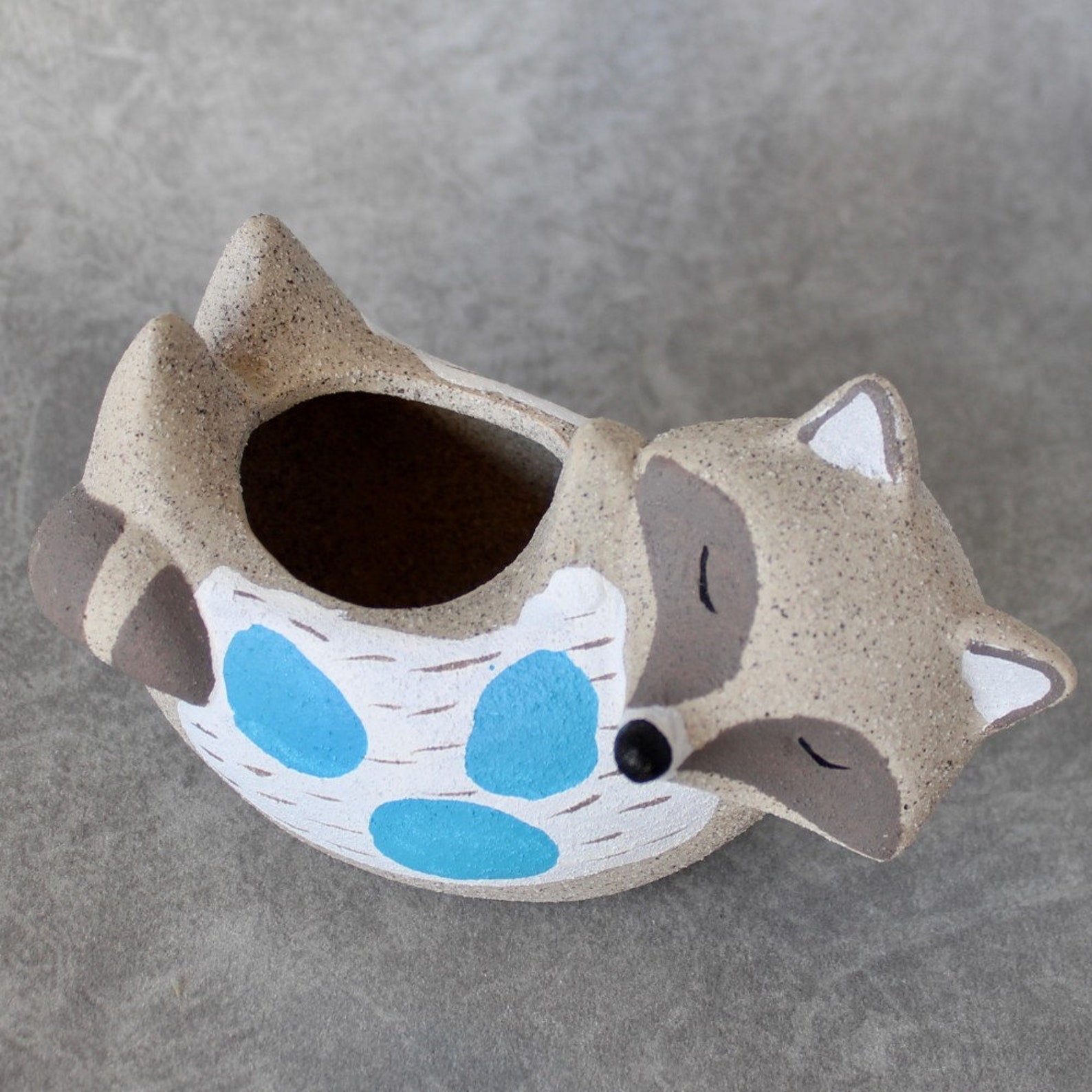 Blue and White Fox Pot Planter Fox Planter Fox Succulent - Etsy