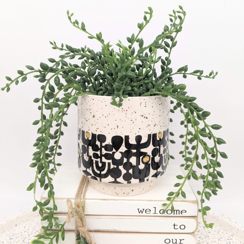 Black and White Plant Pots - Etsy