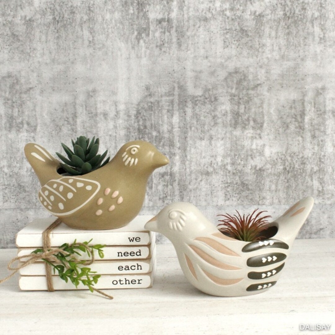 Tribal Bird Ceramic Planter Pot | Succulent Planter Pot | Bird Gifts ...