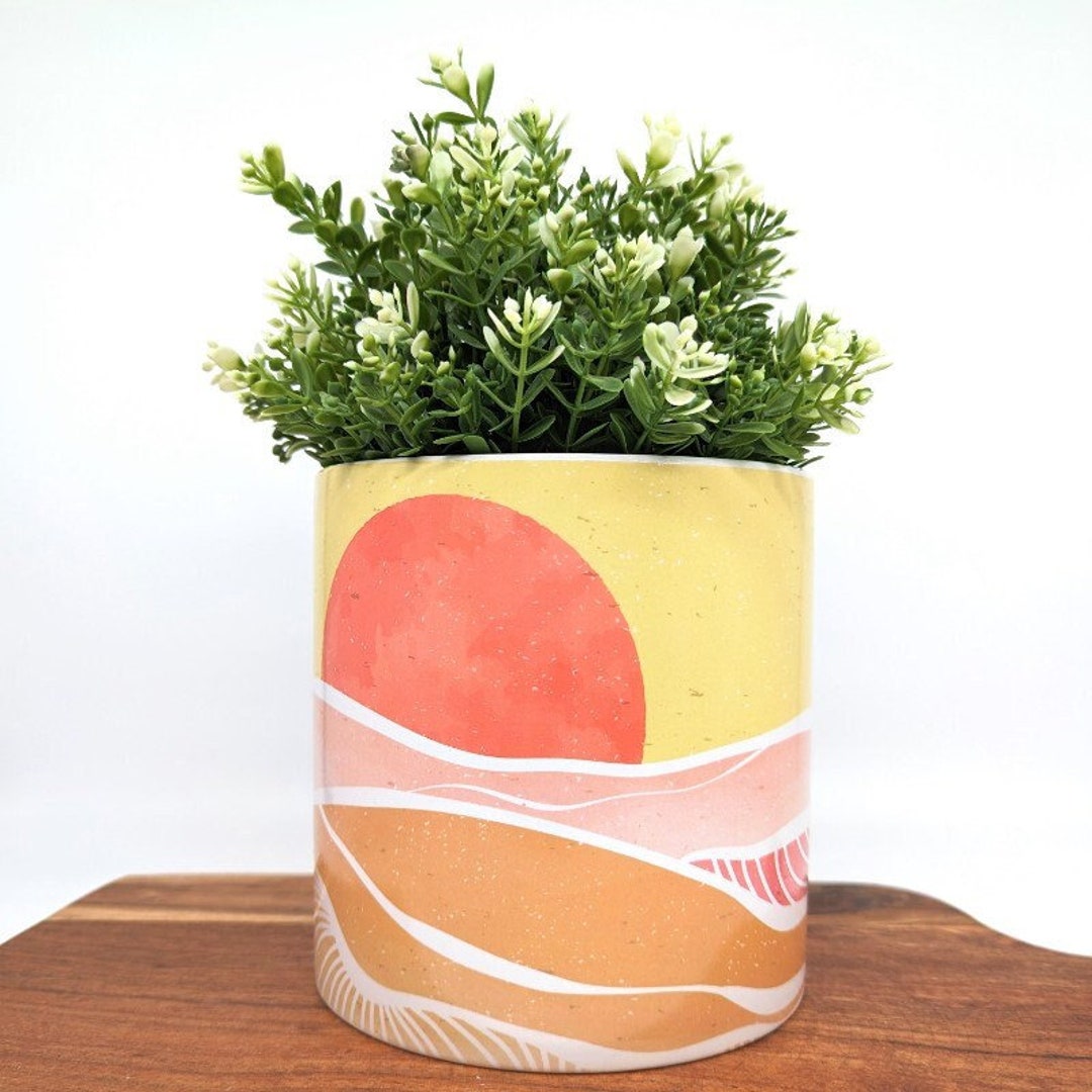 Landscape Ceramic Planter Pot, 14cm Sun Planter Sky Pot Pots for Plants ...