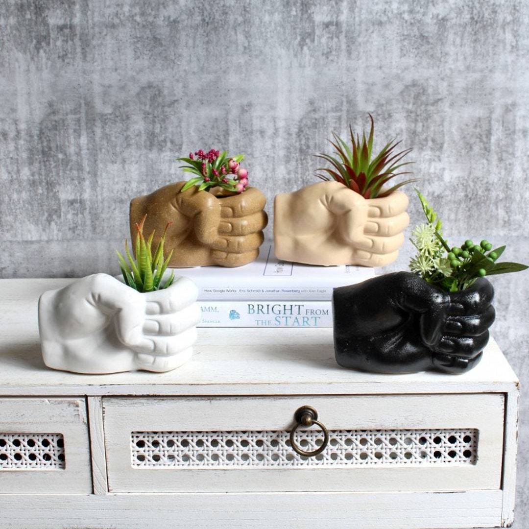 Hand Fist Pot Planter 4 Colours Fist Planter Hand Planter Black Hand ...