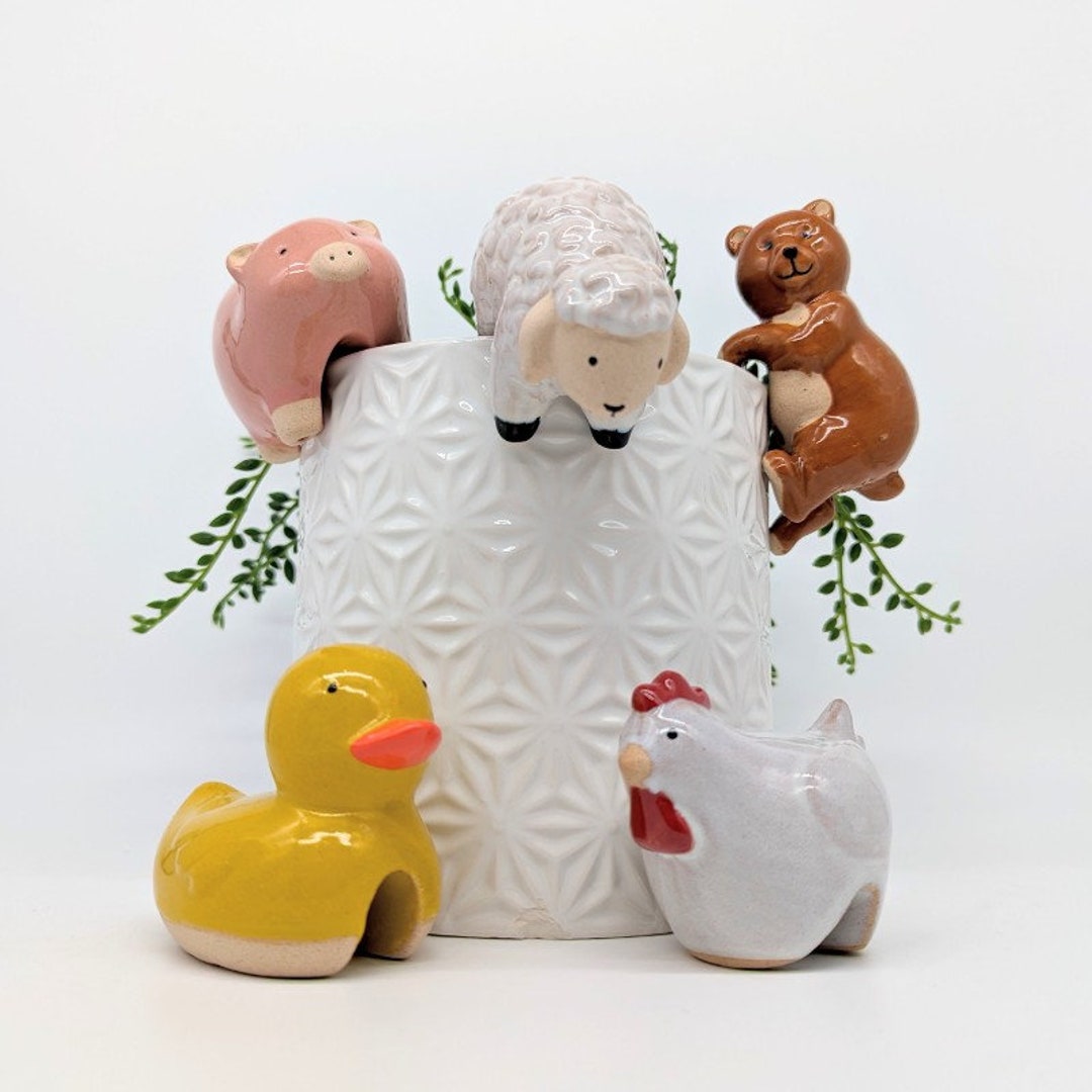 Animals Pot Hanger Sitters - Duck, Bear, Sheep, Pig, Chicken | Animal ...