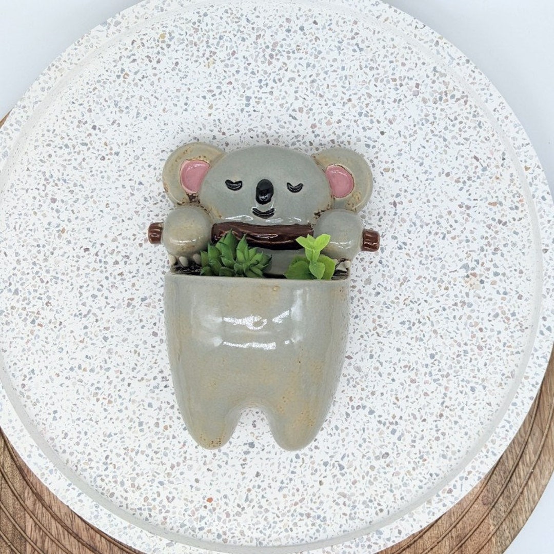 Grey Hanging Koala Planter Pot, 18cm | Wall Planter | Koala Gifts ...