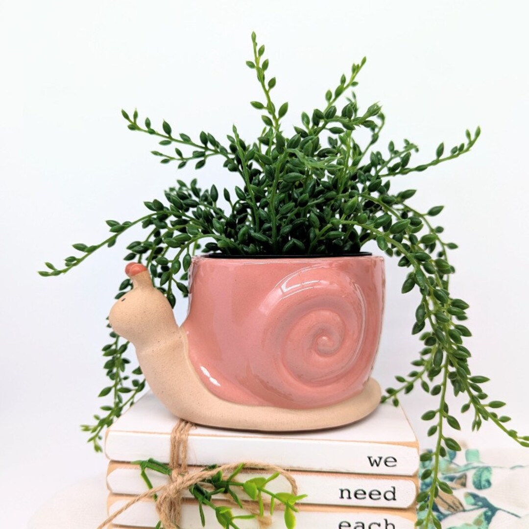 Pink Snail Ceramic Planter Pot, 15cm | Bug Planter | Snail Gifts ...