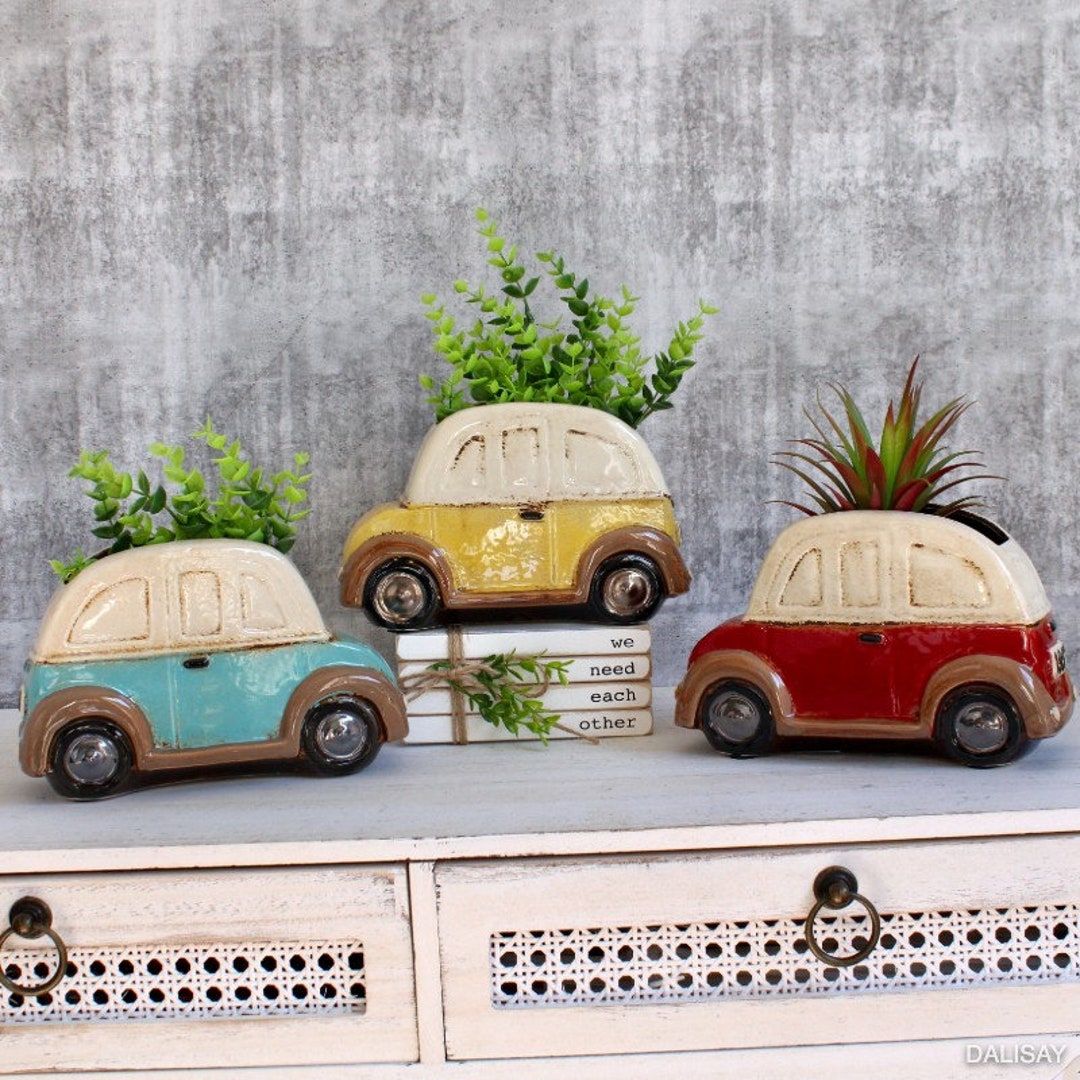 Beetle Car Planter Pot - Red, Yellow, Blue | Beetle Lover's Gift | VW ...