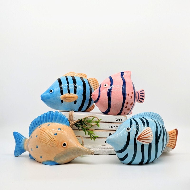 Colourful Fish Planter Pot | Pink Blue Fish Pot | Gift for Fish Lovers ...