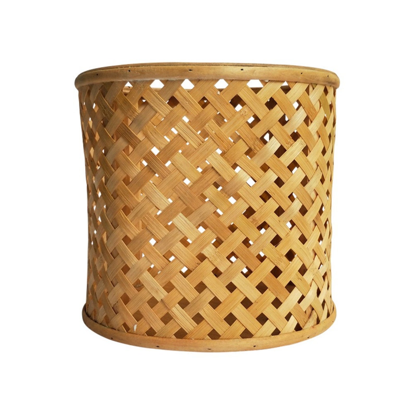 Modern Cane Weave Natural Pot Planters Set of 2 - Etsy