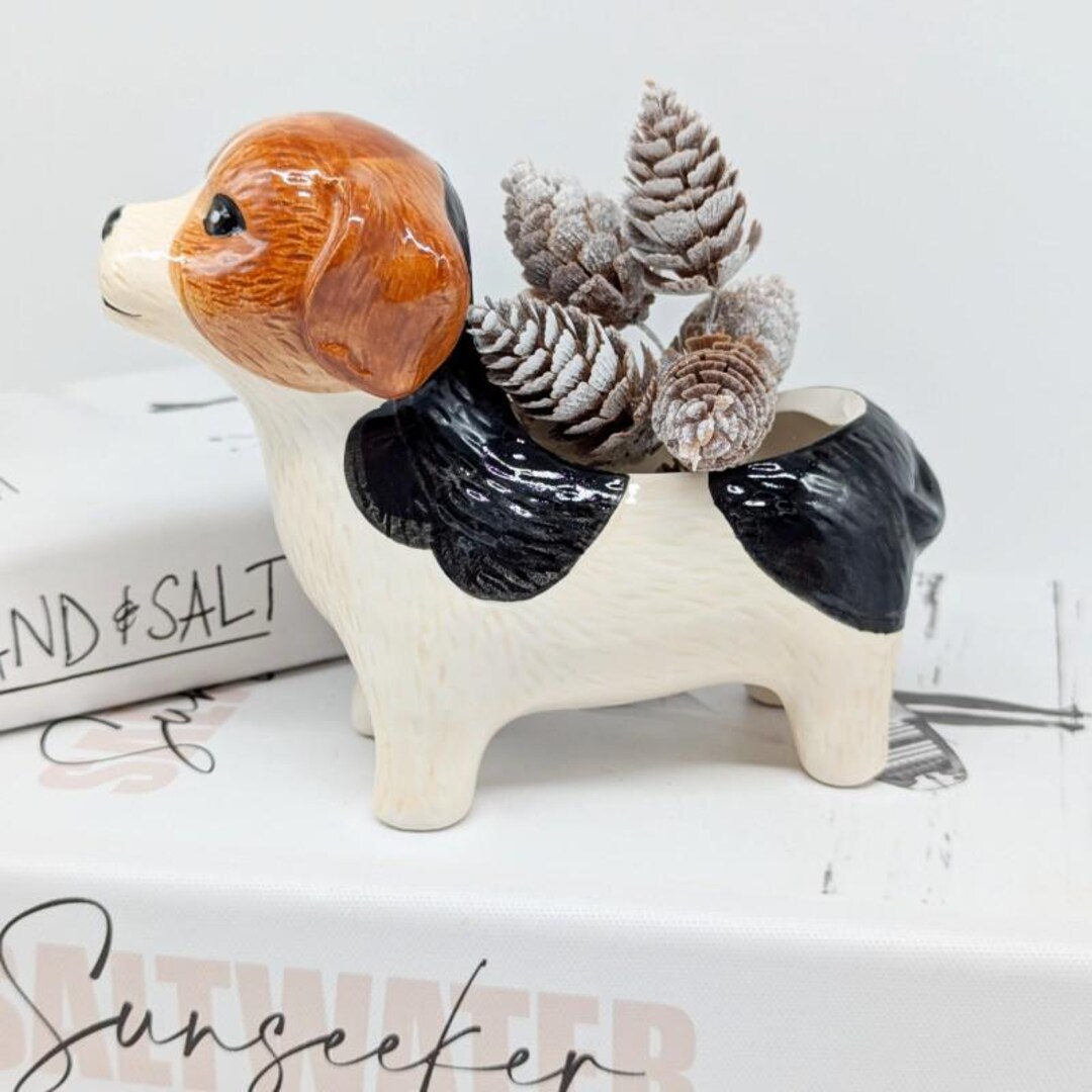 Tri-color Beagle Buddy Planter Pot | Dog Gifts | Succulent Planter ...