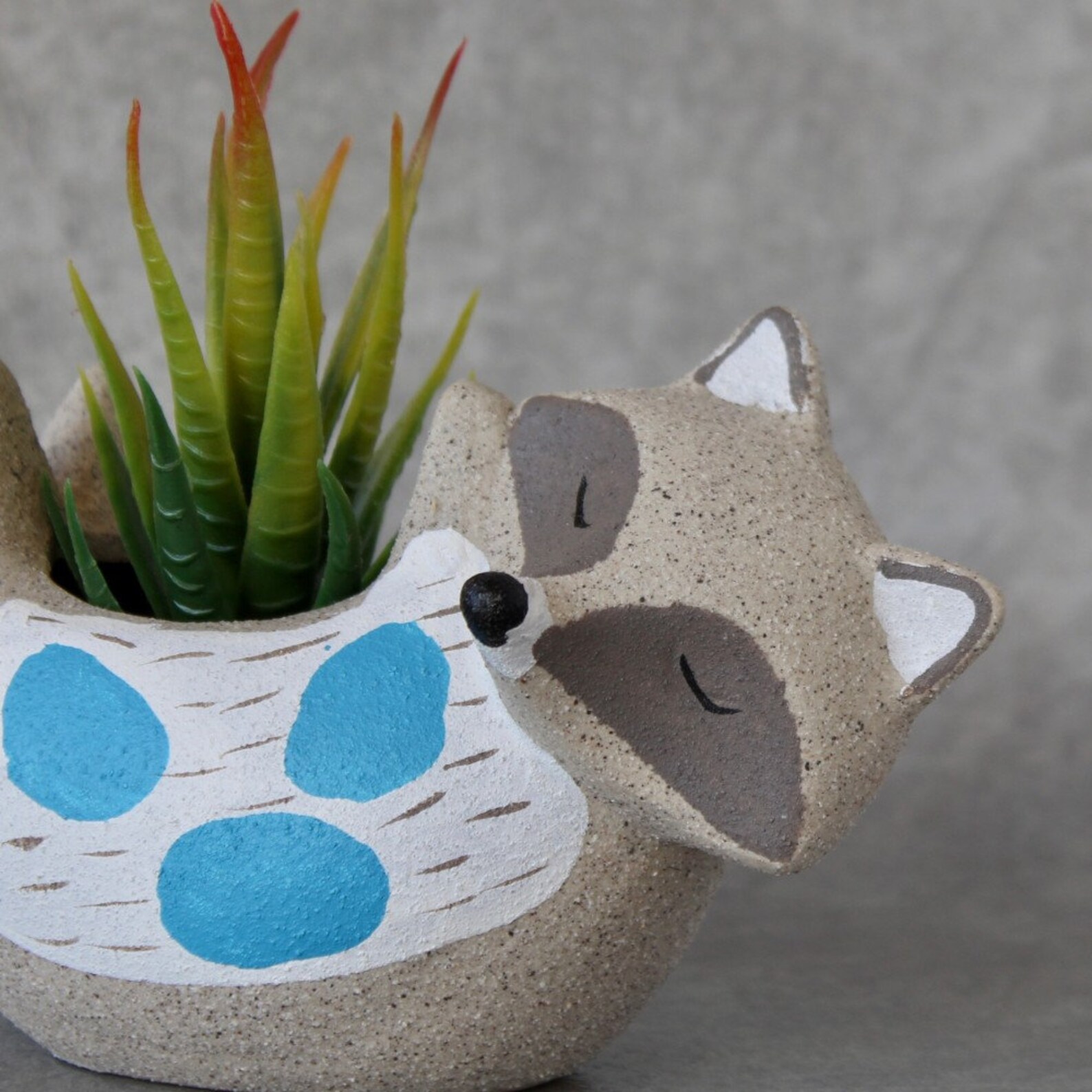 Blue and White Fox Pot Planter Fox Planter Fox Succulent - Etsy