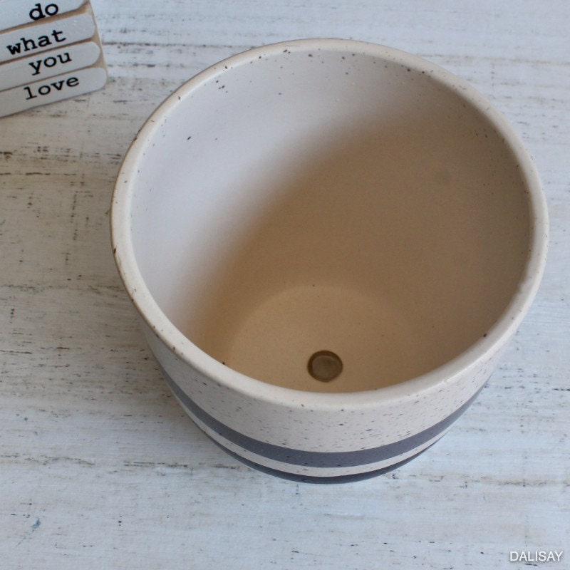 Navy Blue Stripes Planter Pot 12cm - Etsy