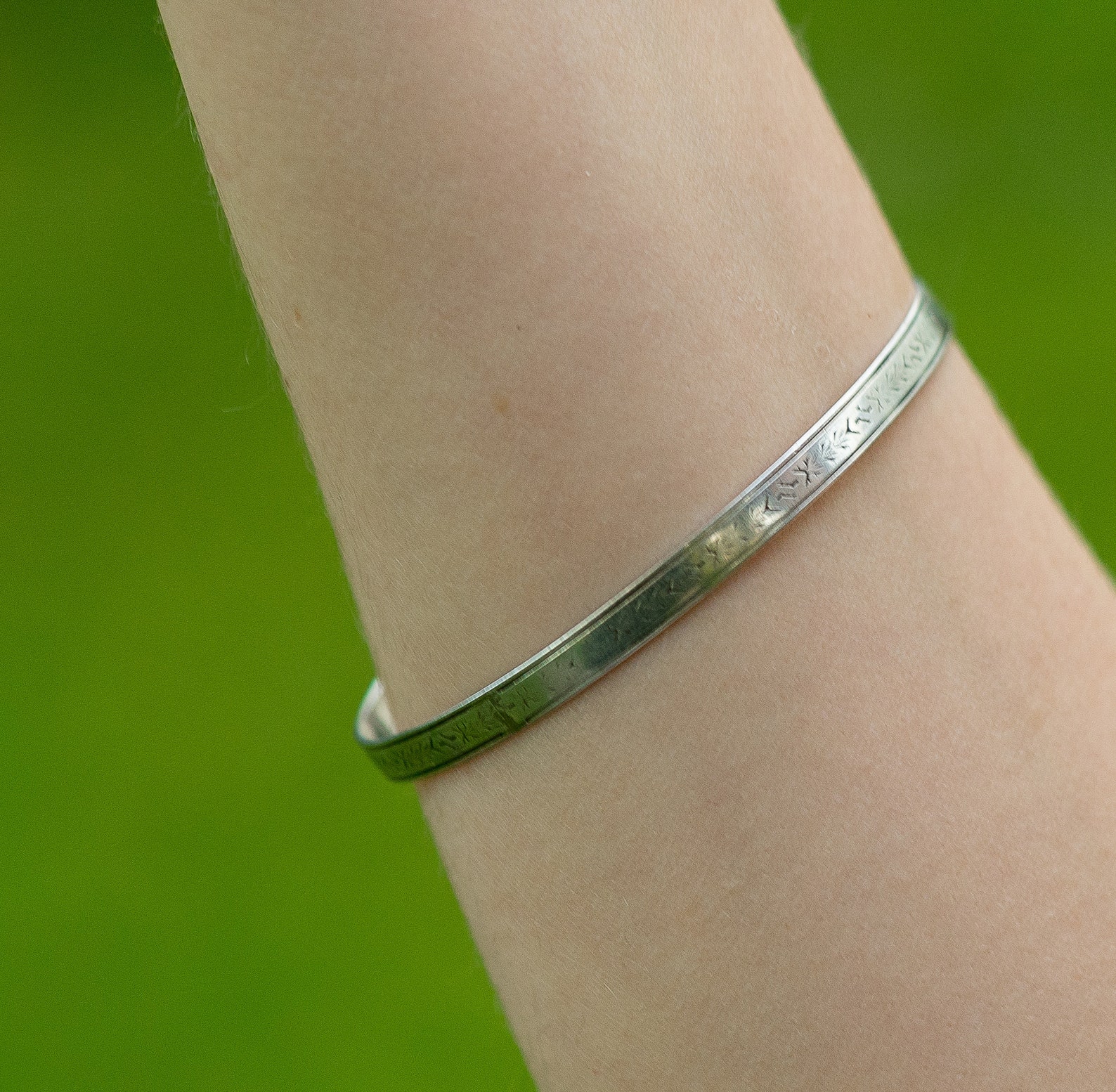 Slip-on Sterling Silver Bangle Bracelet - Etsy