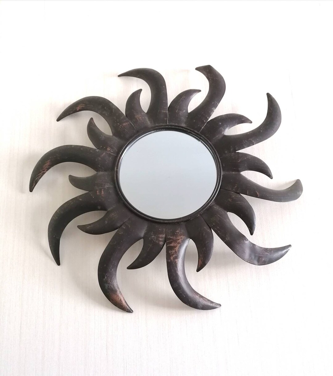 Rare Sun Mirror in Enameled Sheet Metal From the 70s - Etsy