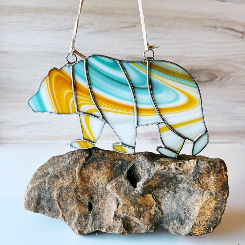 Stained Glass Bear - Etsy