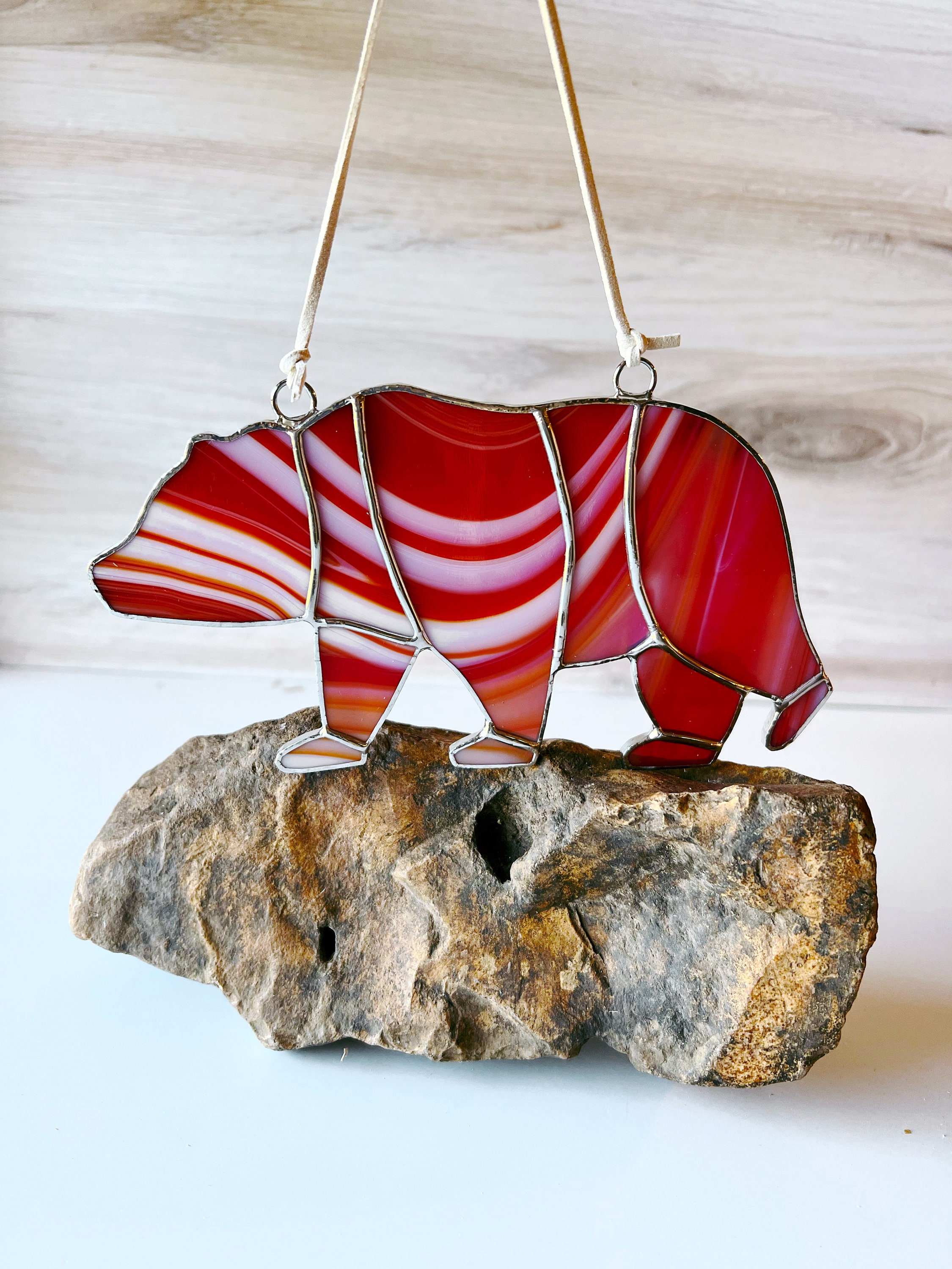 Native Made Stained Glass Bears- Anishnaabe Suncatcher - Etsy