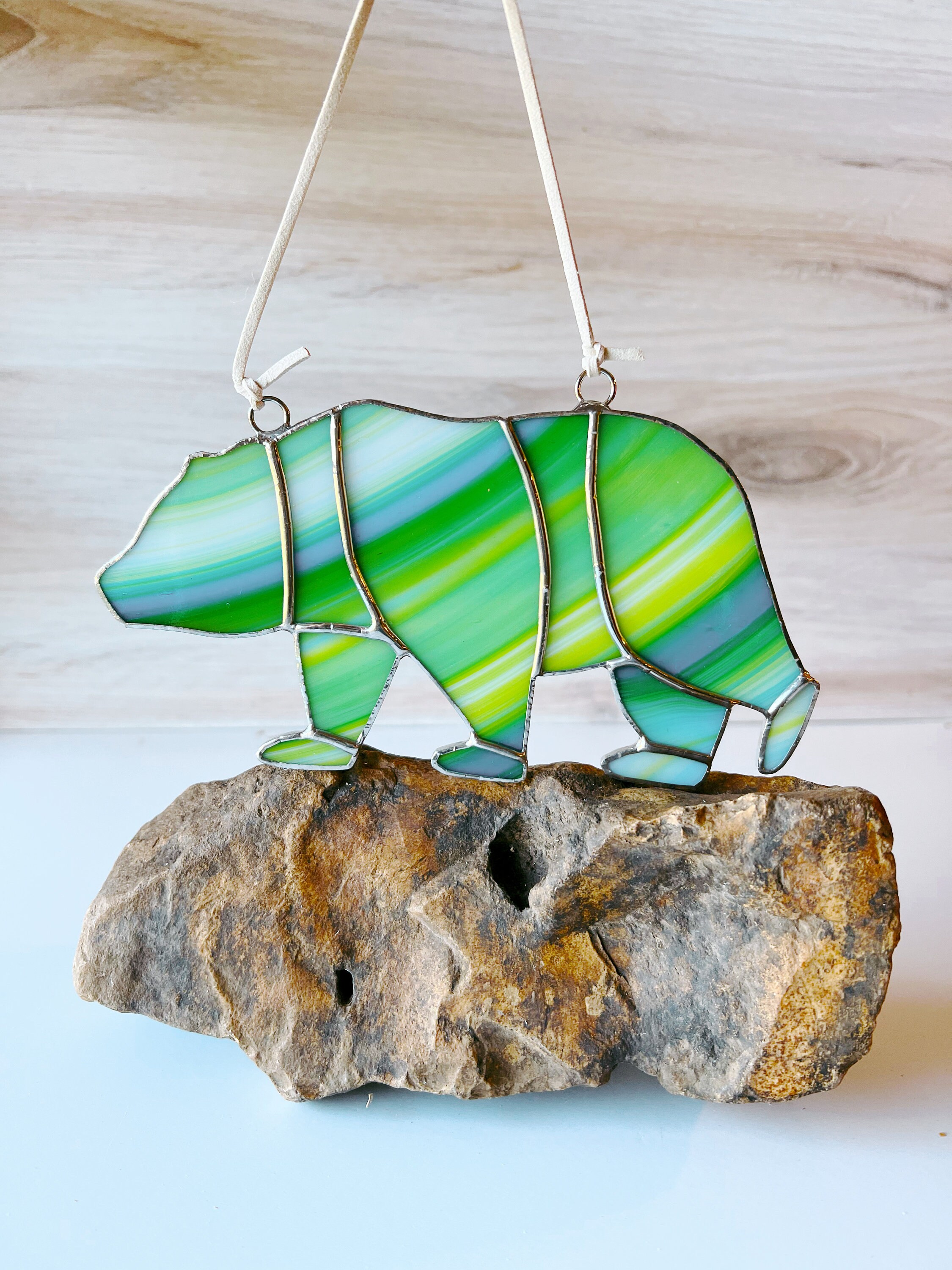Native Made Stained Glass Bears- Anishnaabe Suncatcher - Etsy