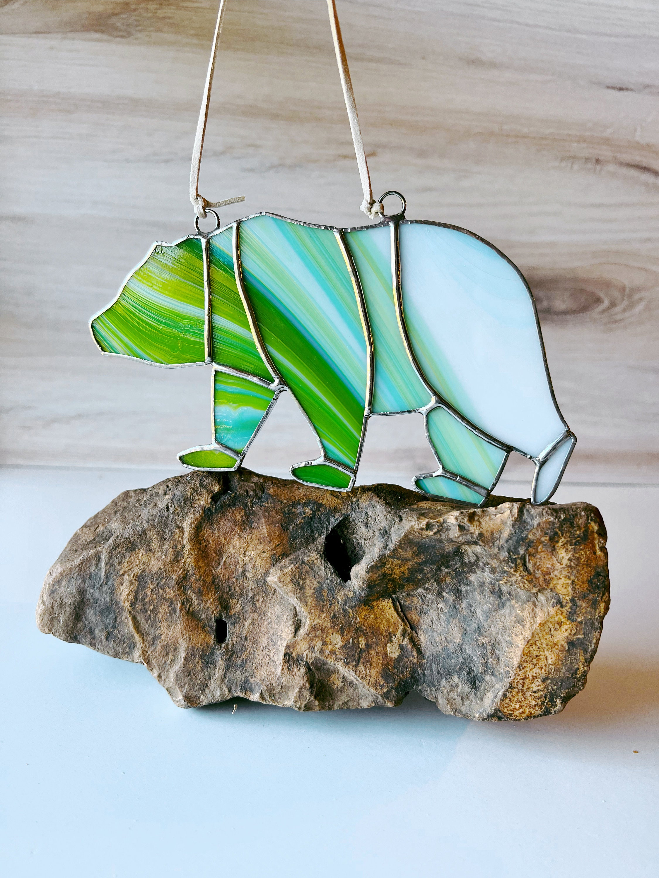 Native Made Stained Glass Bears- Anishnaabe Suncatcher - Etsy