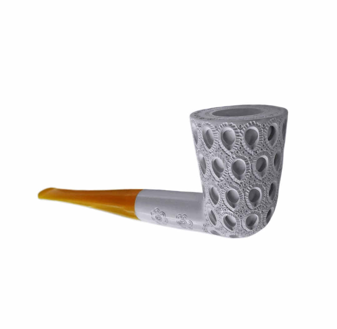 Echter Block Meerschaum handgeschnitzte Pfeife mit Original Hülle OTKEN ...