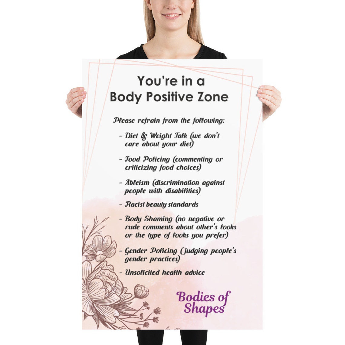 Body Positive Poster Body Positive Zone - Etsy