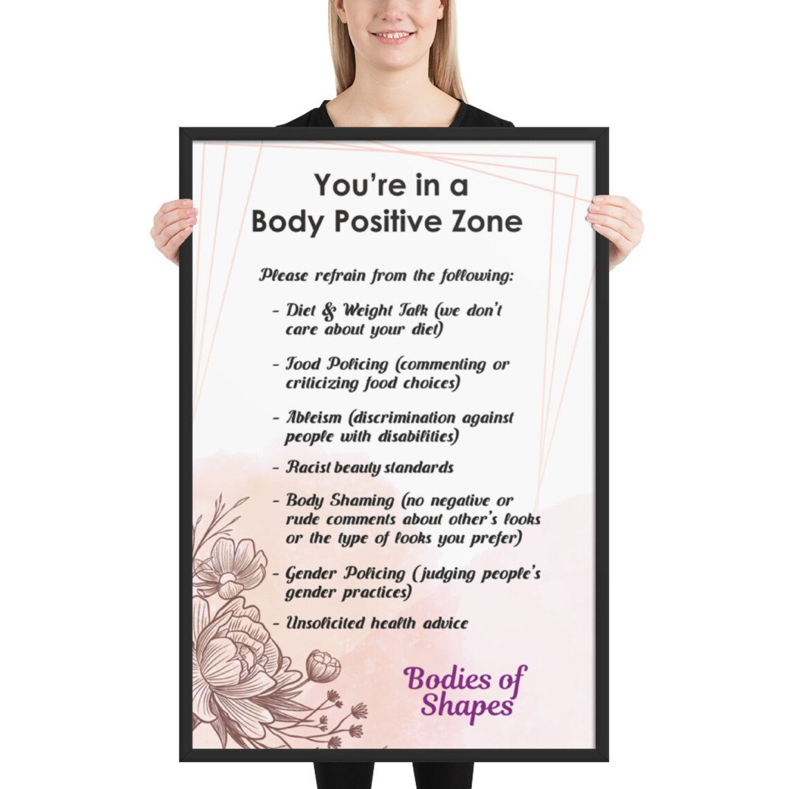 Body Positive Poster Body Positive Zone - Etsy
