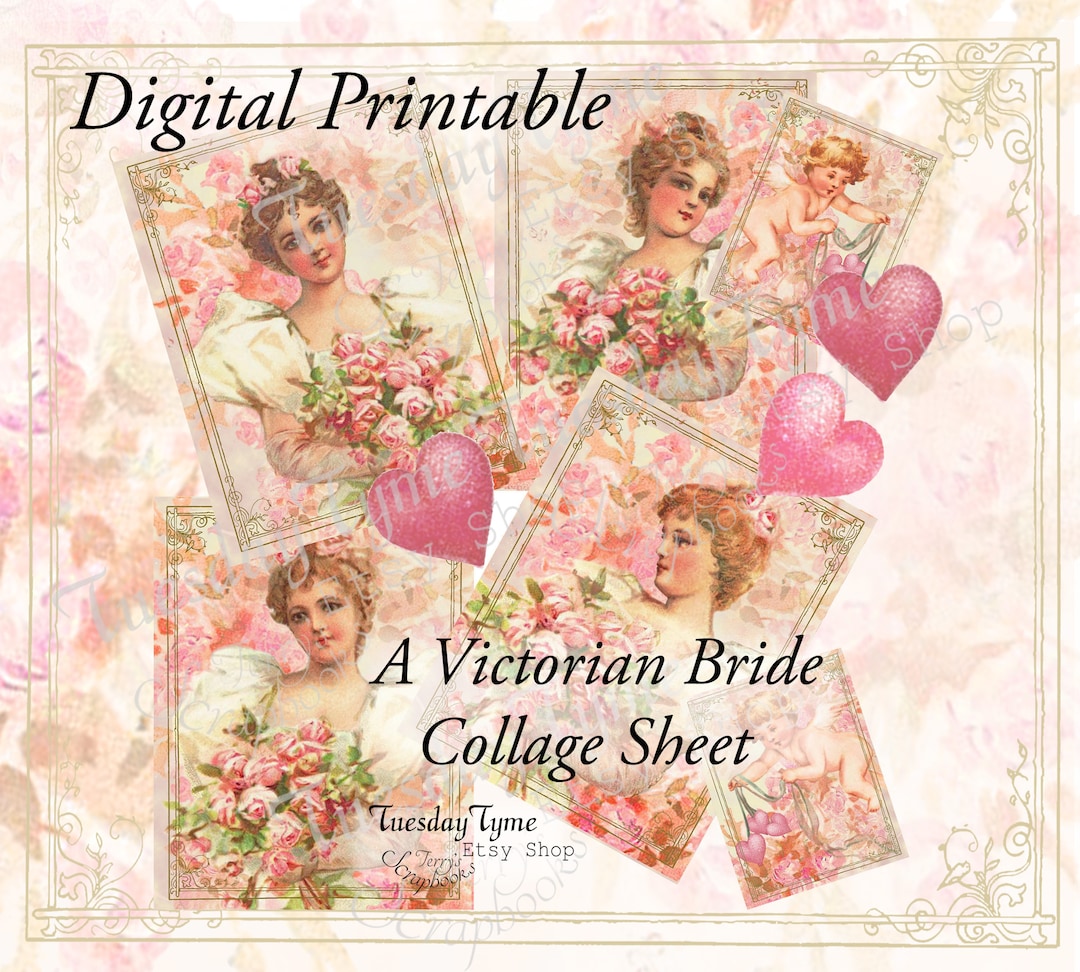 Victorian Bride Collage Sheet: Printable Ladies & Cherubs (digital ...