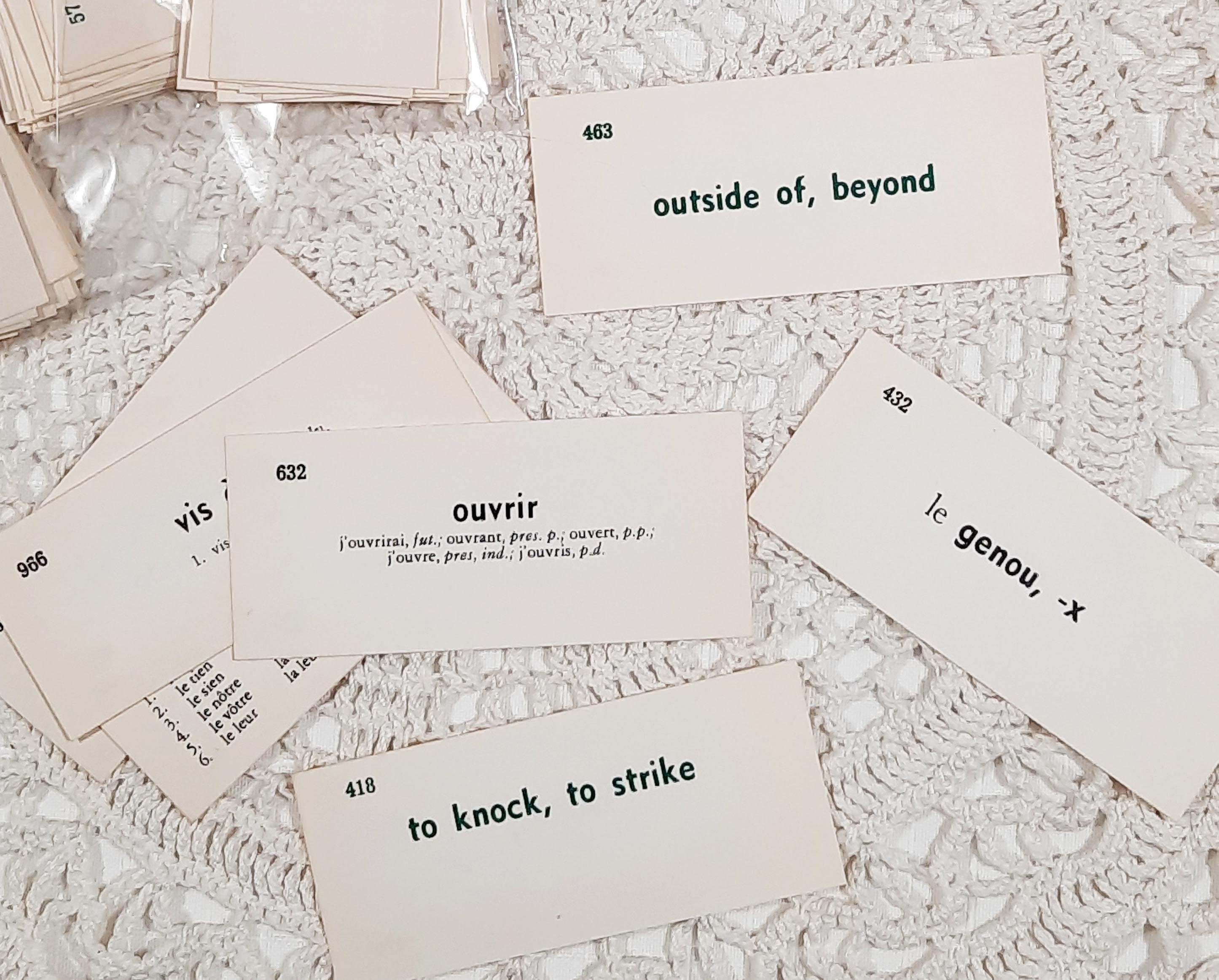 30 Vintage French Vocabulary Cards Assorted Random Set for | Etsy