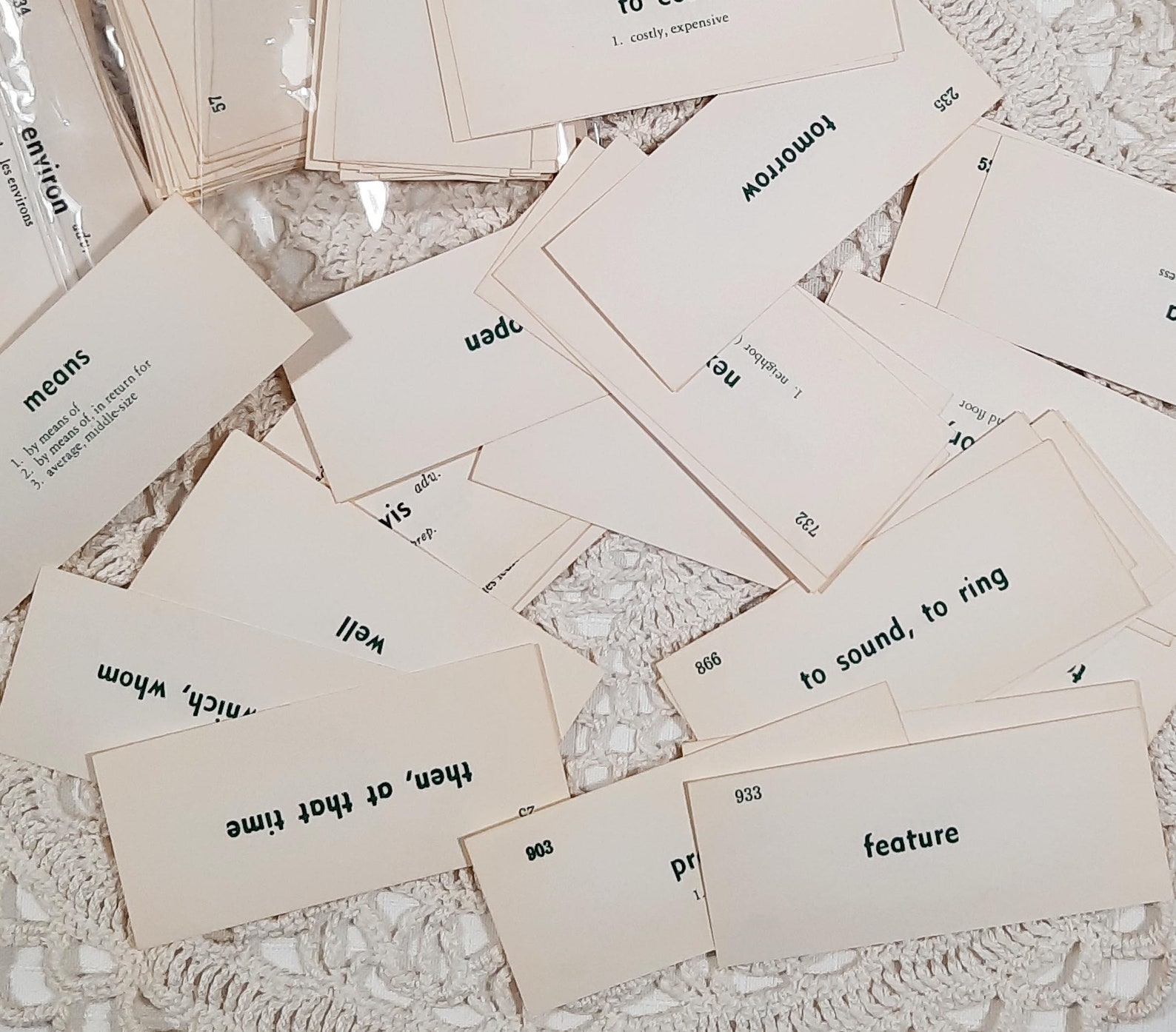 30 Vintage French Vocabulary Cards Assorted Random Set for - Etsy