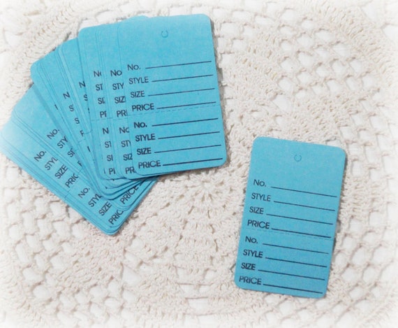 25 Blue Price Tags Clothing Merchandise 2 Part Inventory | Etsy
