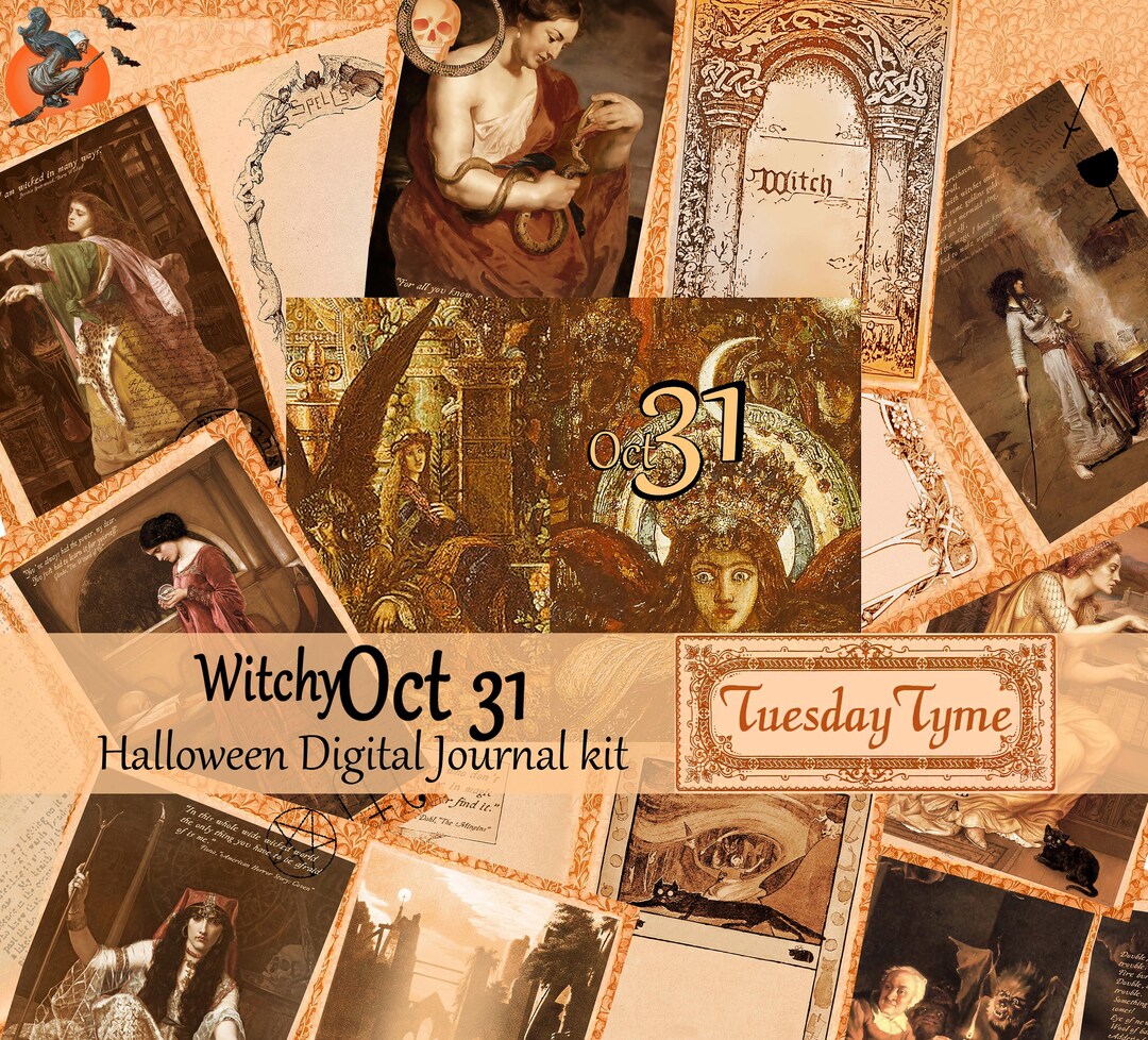 A Witchy Oct 31 Halloween Witch Printable Instant Download Digital Junk ...