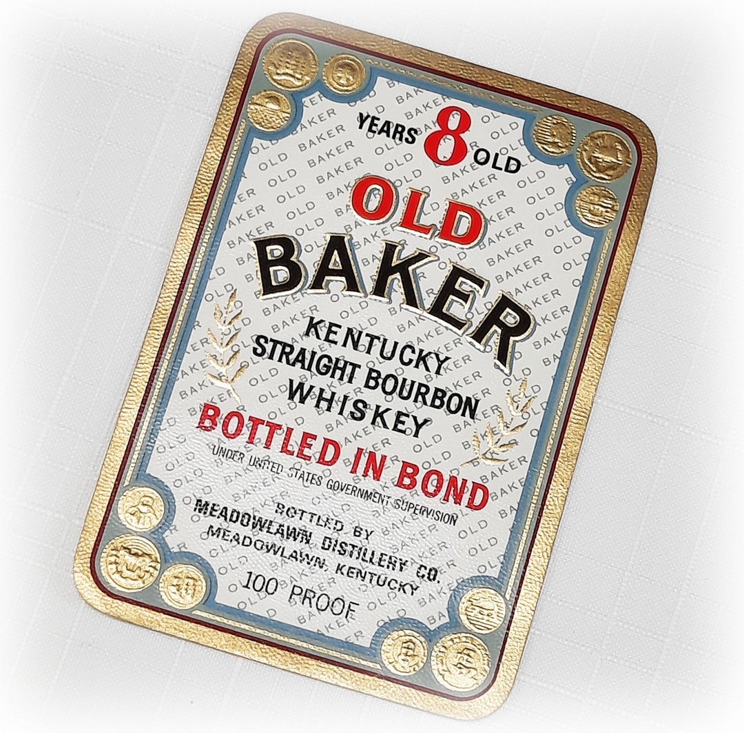 Vintage Old Baker Whiskey Labels: Kentucky Bourbon Ephemera - Etsy