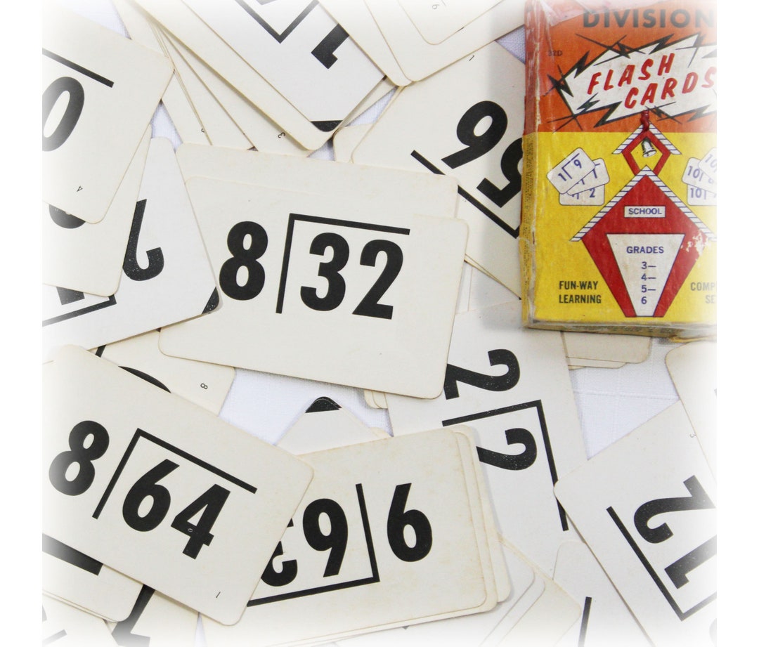 4 Vintage Faichild Division Flash Cards Math Number for Junk Journal ...