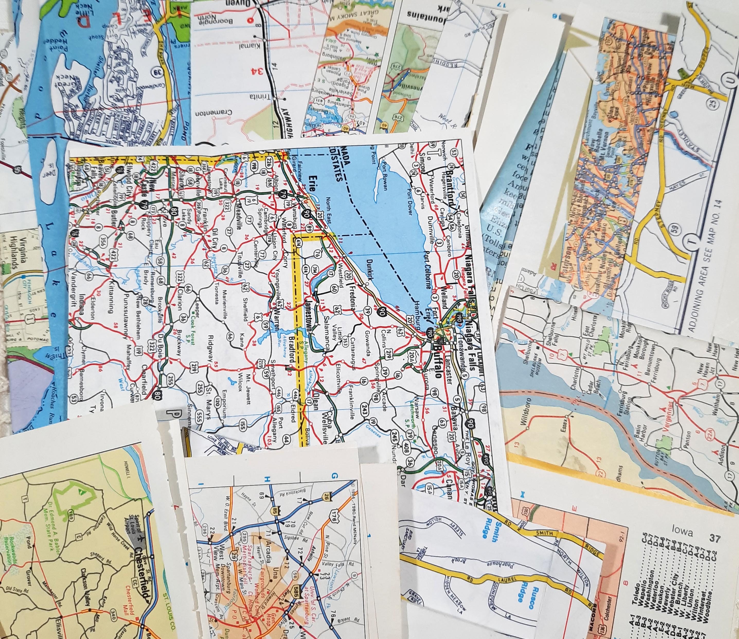 Vintage Road Map Paper Pack: 20 Scrapbook Collage Pieces - Etsy
