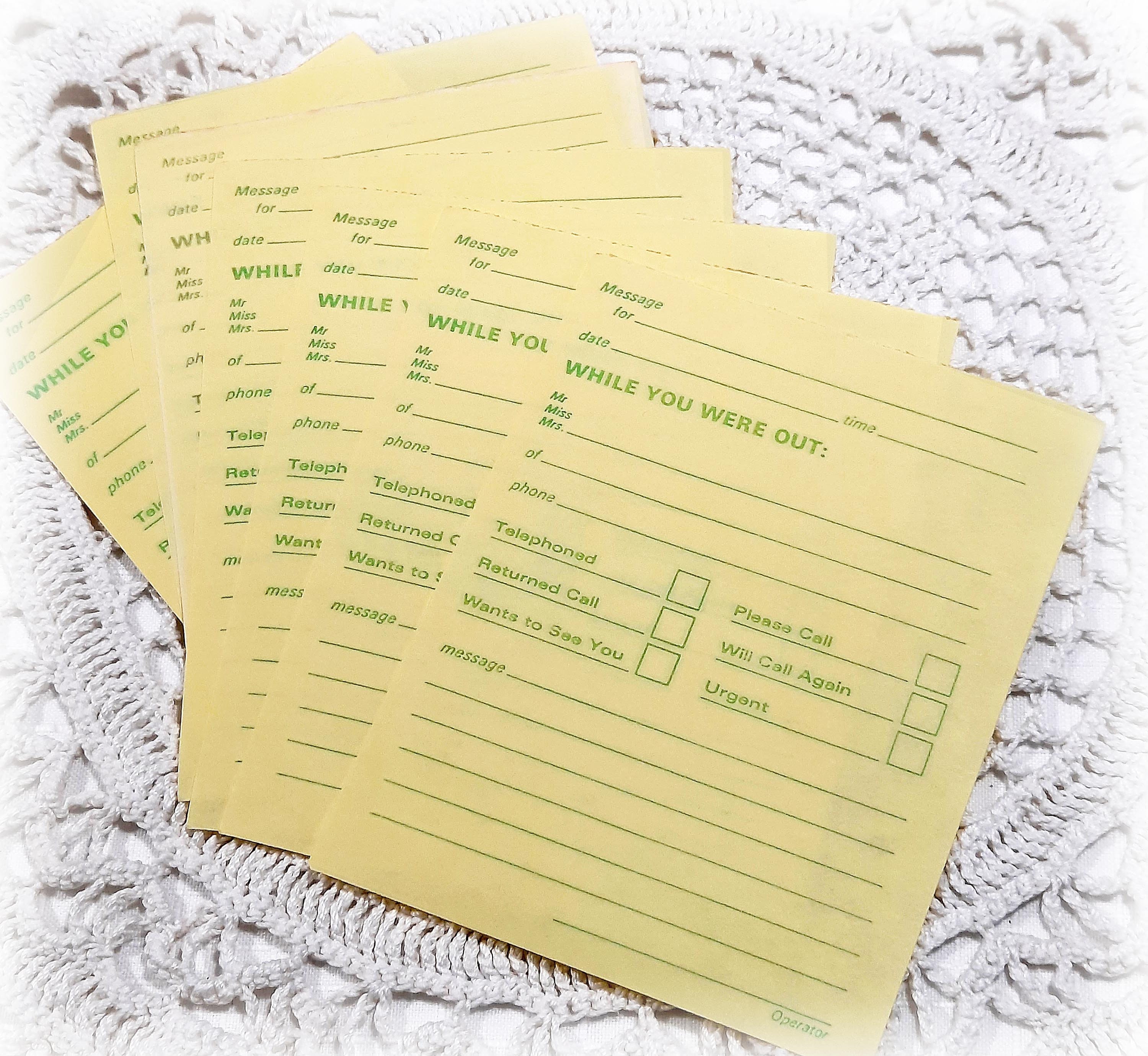 10 Vintage Telephone Call Note Sheets Phone Message Memo - Etsy Hong Kong