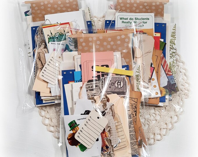 40 Piece Vintage Paper Ephemera Pack Envelopes Tags Bags and More Misc ...