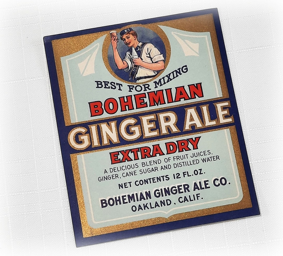3 Vintage 1920s Bohemian Ginger Ale Soda Labels: Oakland Ephemera - Etsy