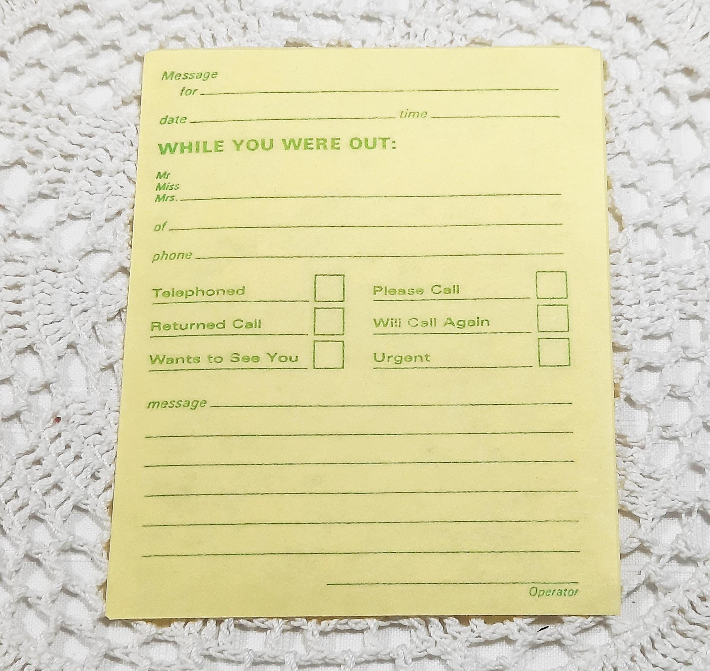 10 Vintage Telephone Call Note Sheets Phone Message Memo - Etsy Hong Kong