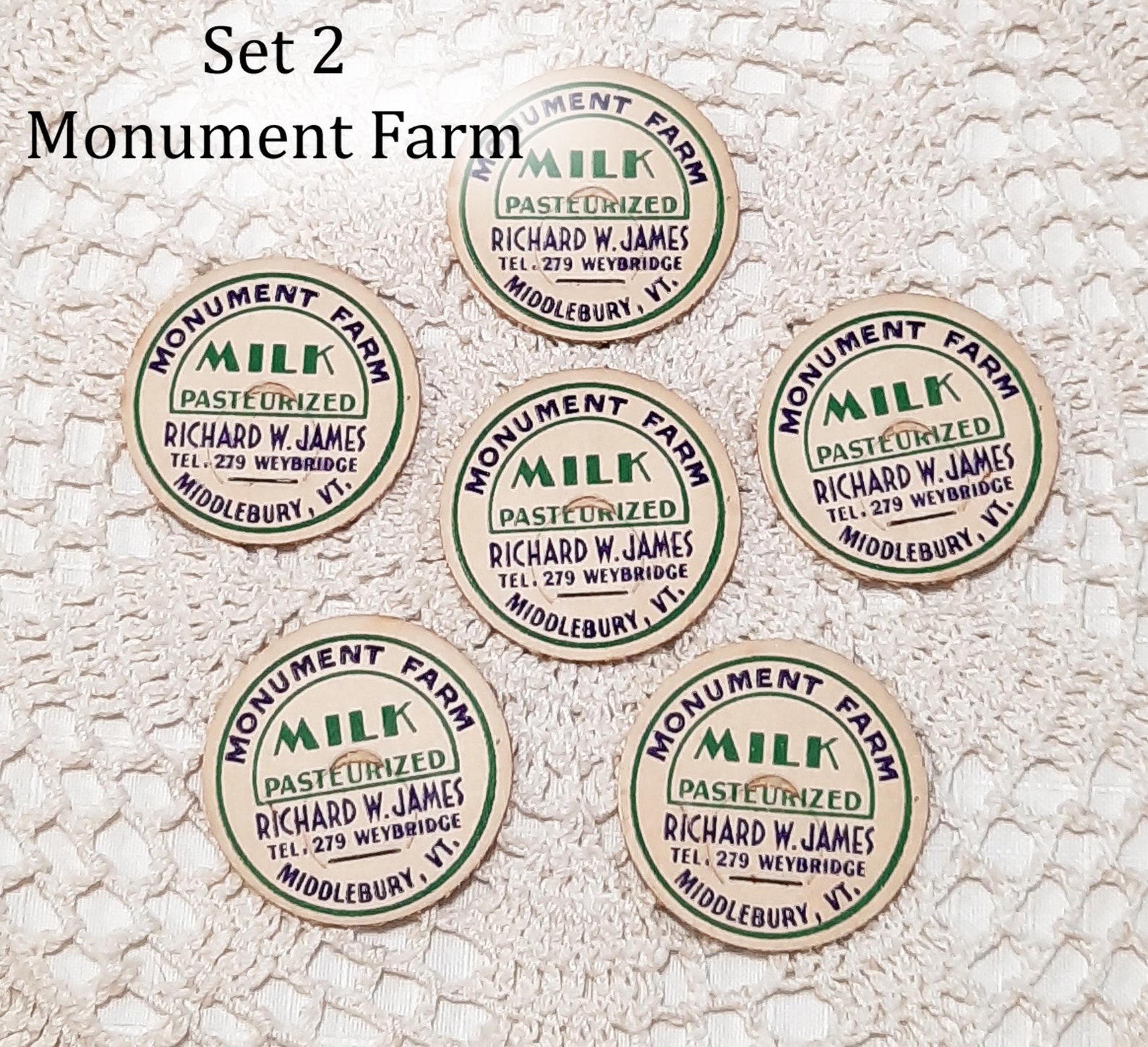 6 Vintage Milk Bottle Caps Paper Dairy Milk Bottle Caps Family | Etsy