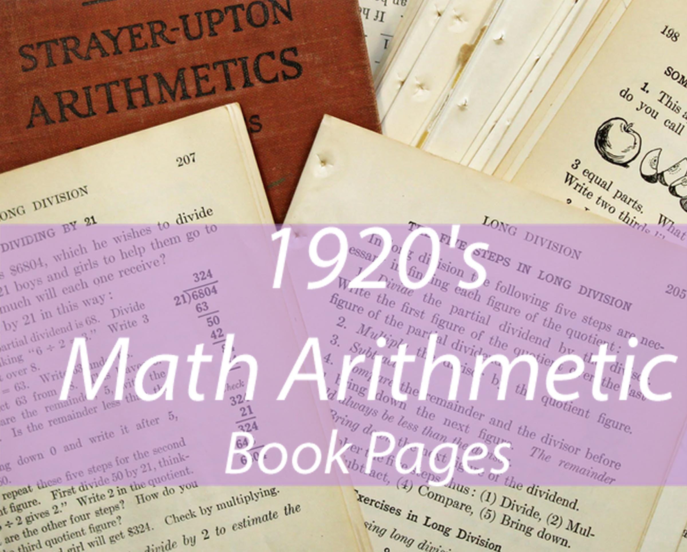 1920s Math Book Pages: Antique Ephemera for Collage & Junk Journals - Etsy