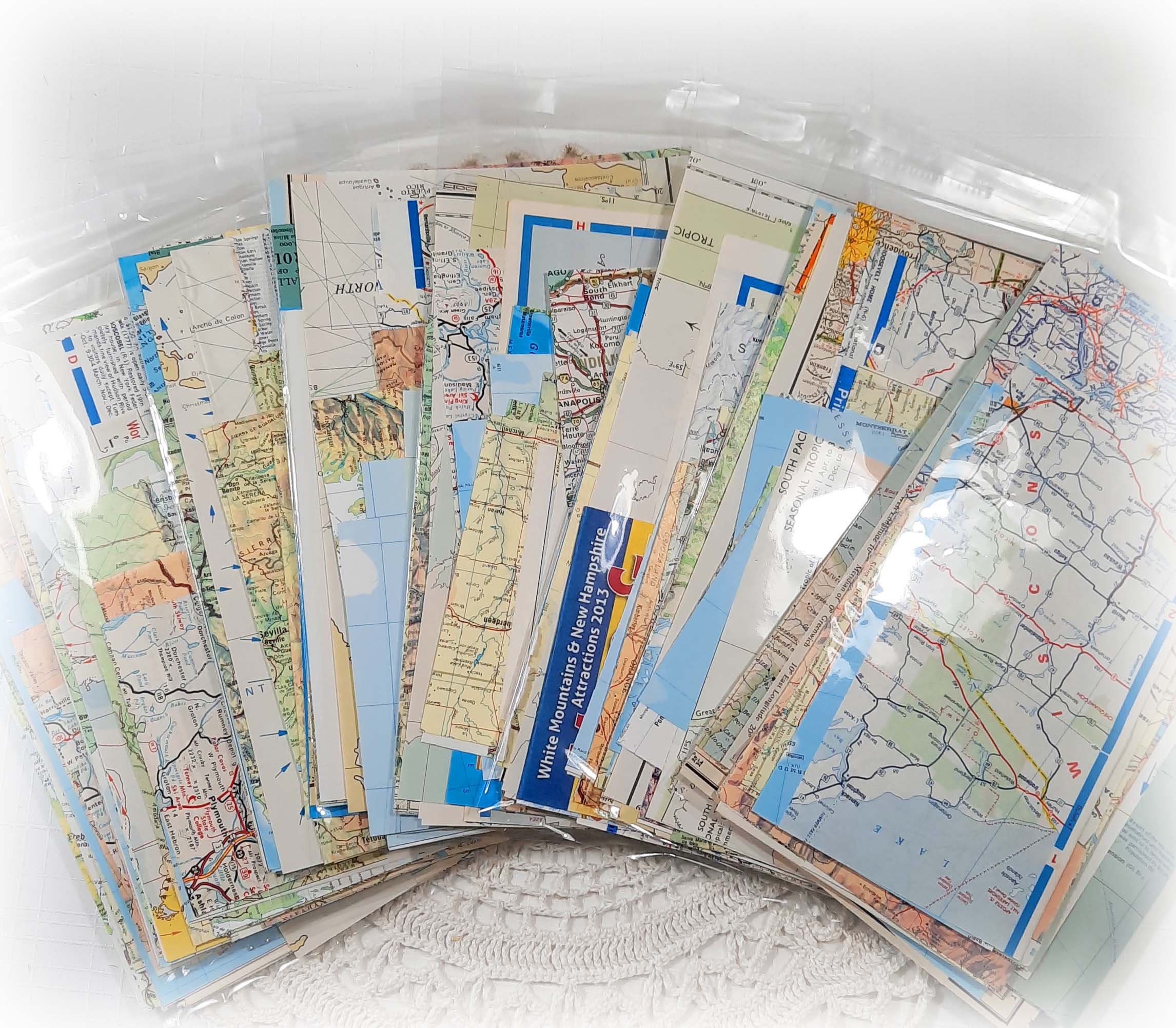Vintage Road Map Paper Pack: 20 Scrapbook Collage Pieces - Etsy
