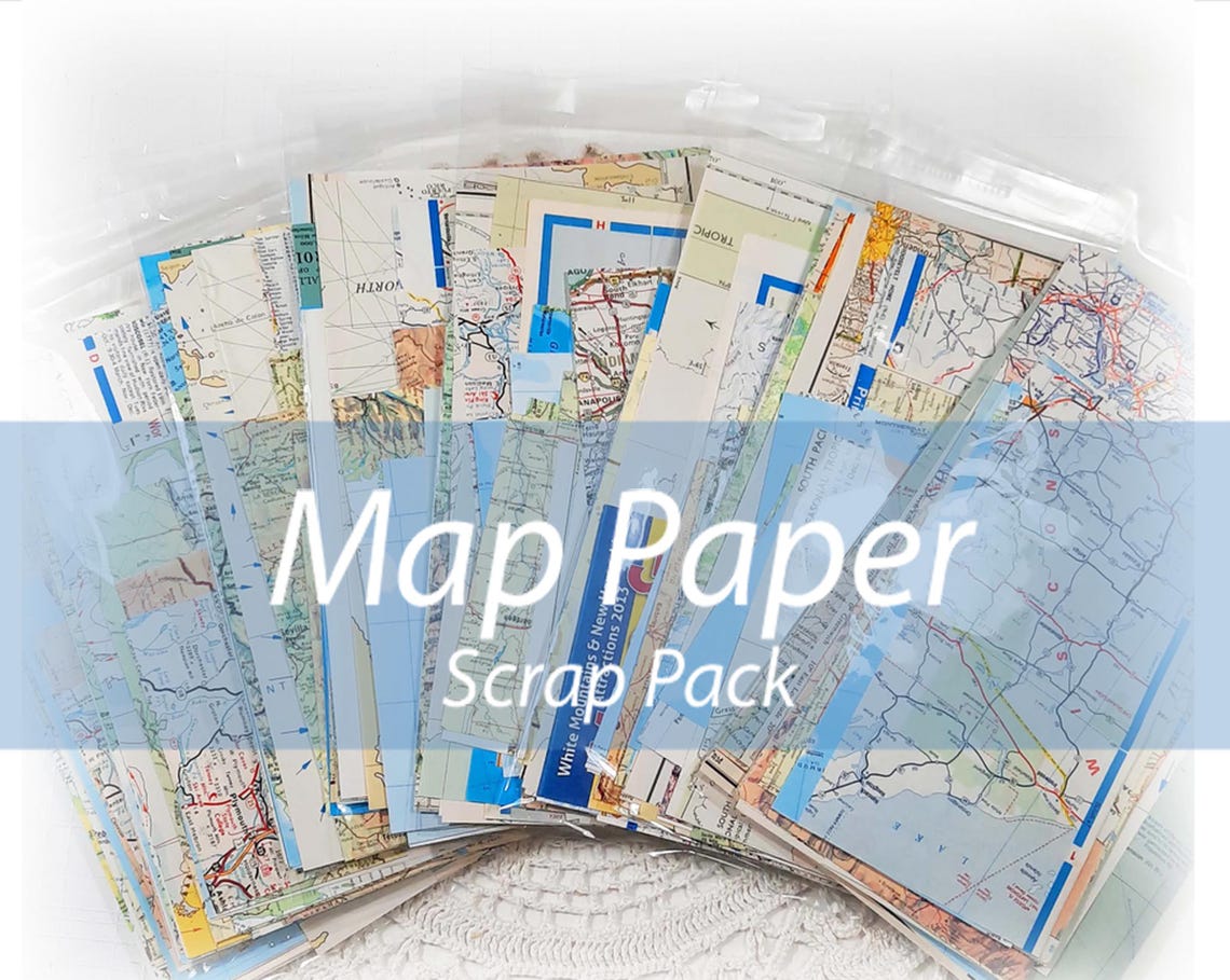 Vintage Road Map Paper Pack: 20 Scrapbook Collage Pieces - Etsy