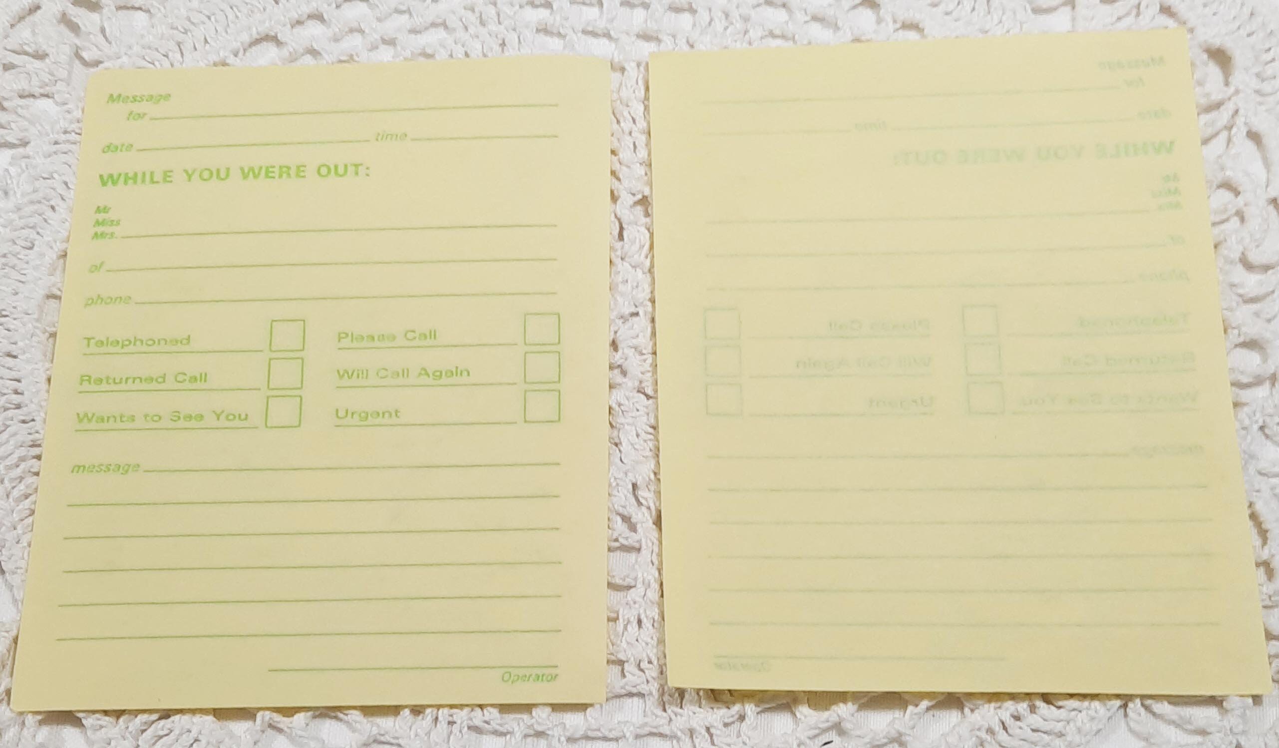 10 Vintage Telephone Call Note Sheets Phone Message Memo - Etsy Hong Kong