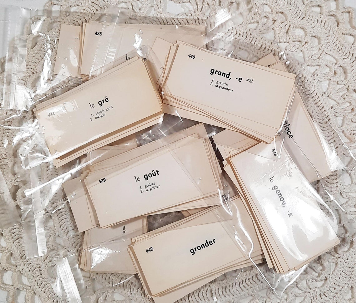 30 Vintage French Vocabulary Cards Assorted Random Set for | Etsy