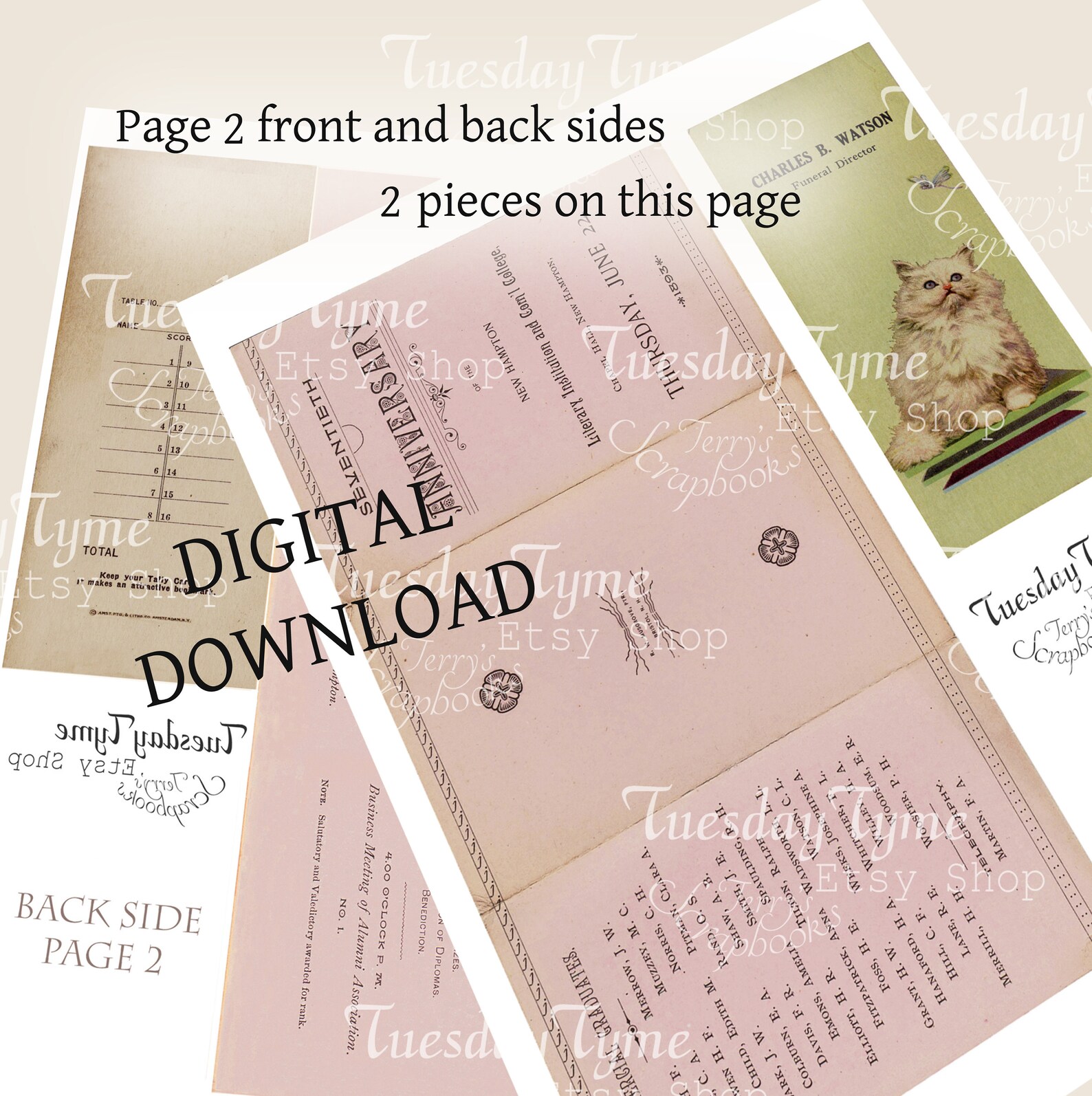 Great Grandma's Mementos Digital Ephemra Printable Kit | Etsy