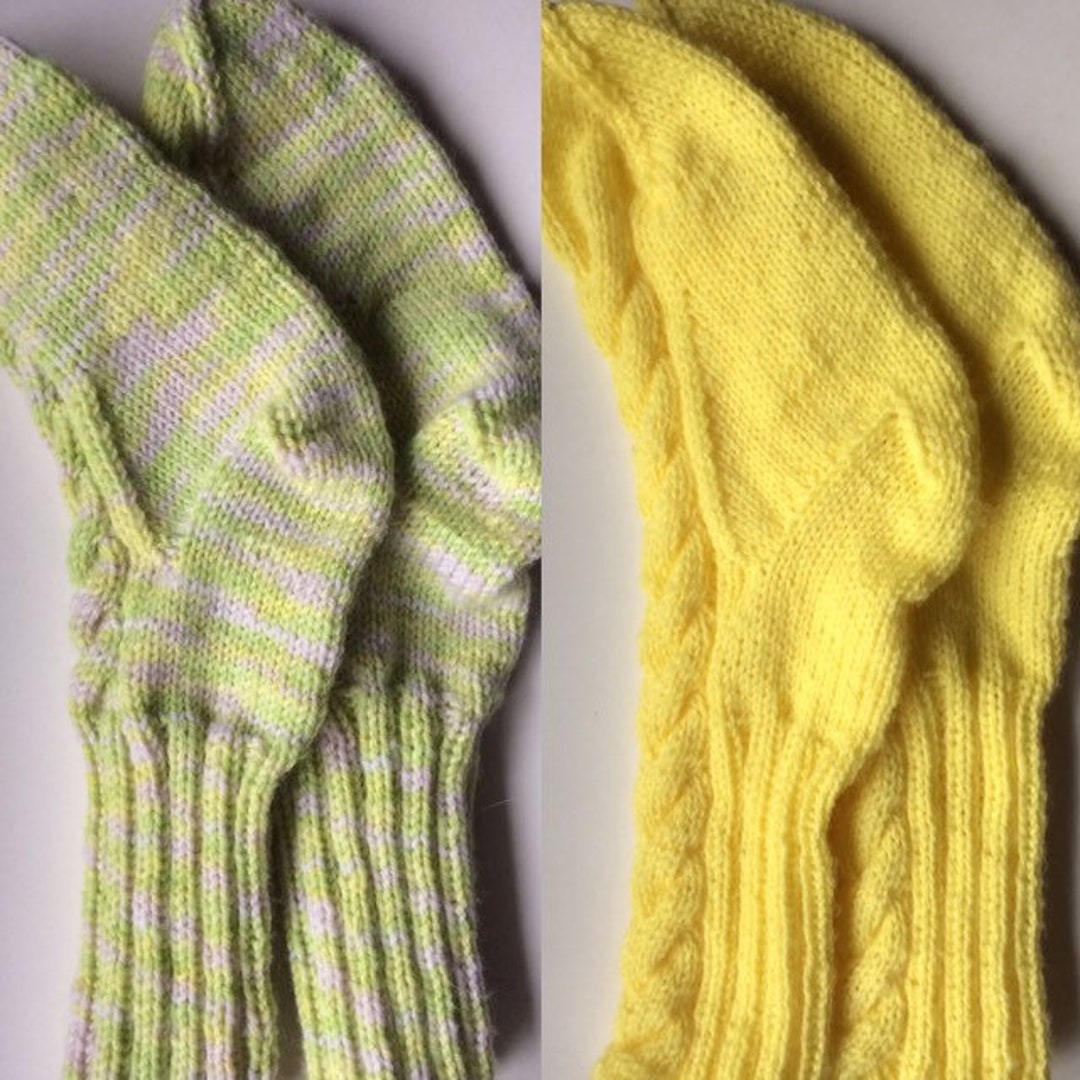 Self-knitted Transition Socks With Braid Pattern in Size 38 neu - Etsy