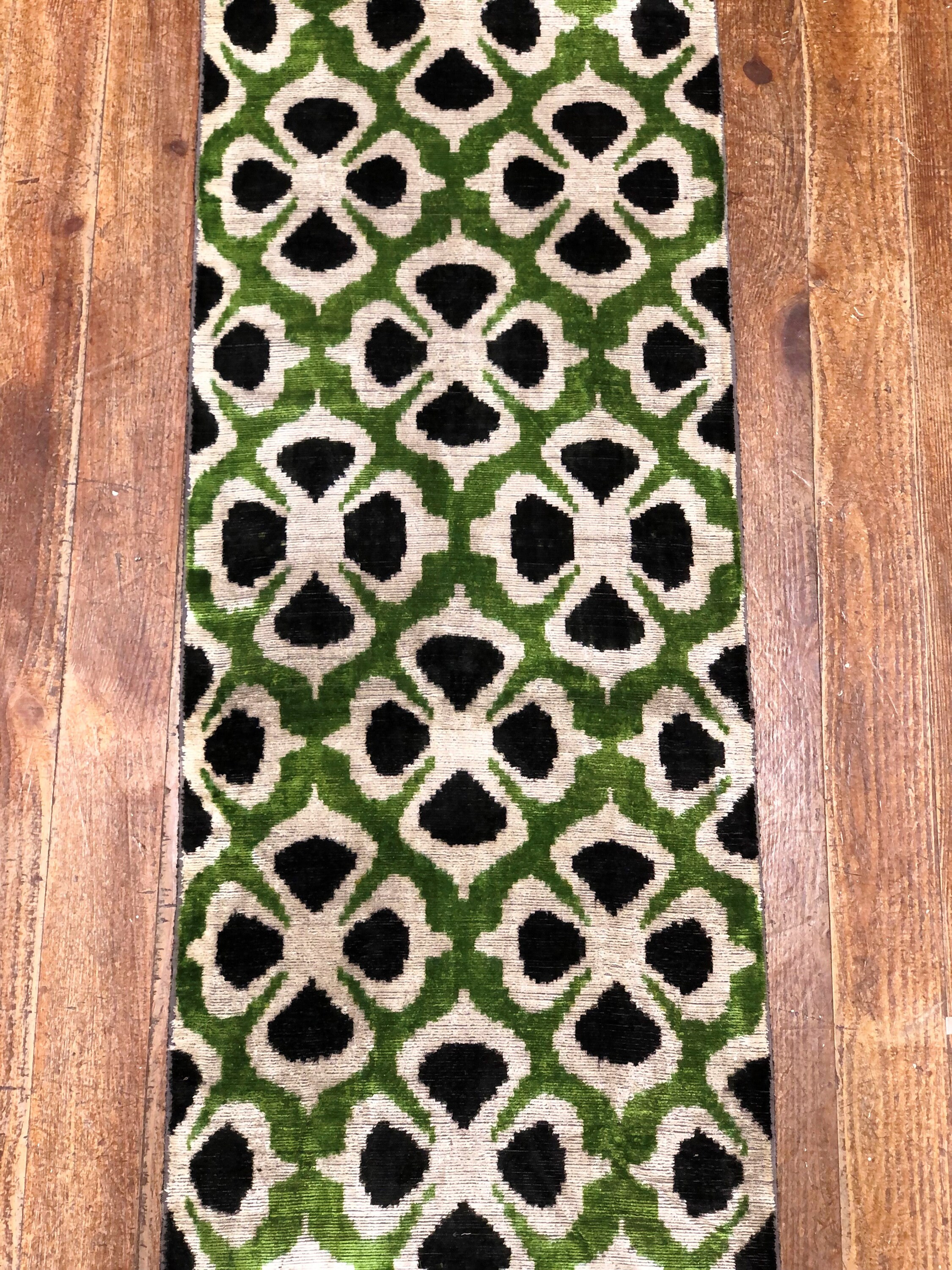 Green Ikat Fabrics by the Yard Green Velvet Ikat Fabrics - Etsy