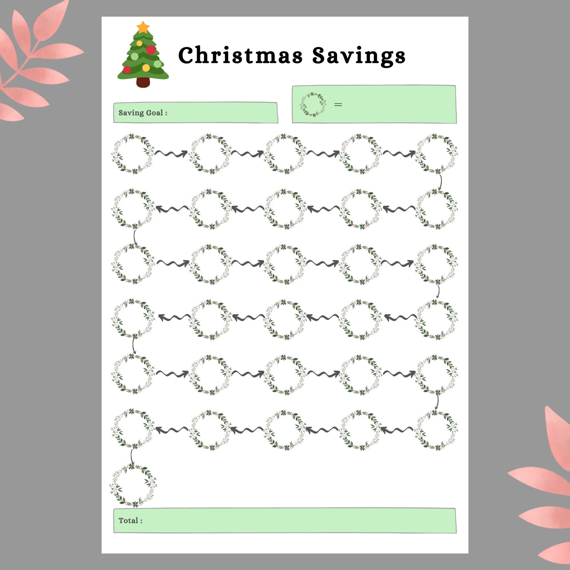 Christmas Savings Tracker Planner Printable Money Tracker Printable ...