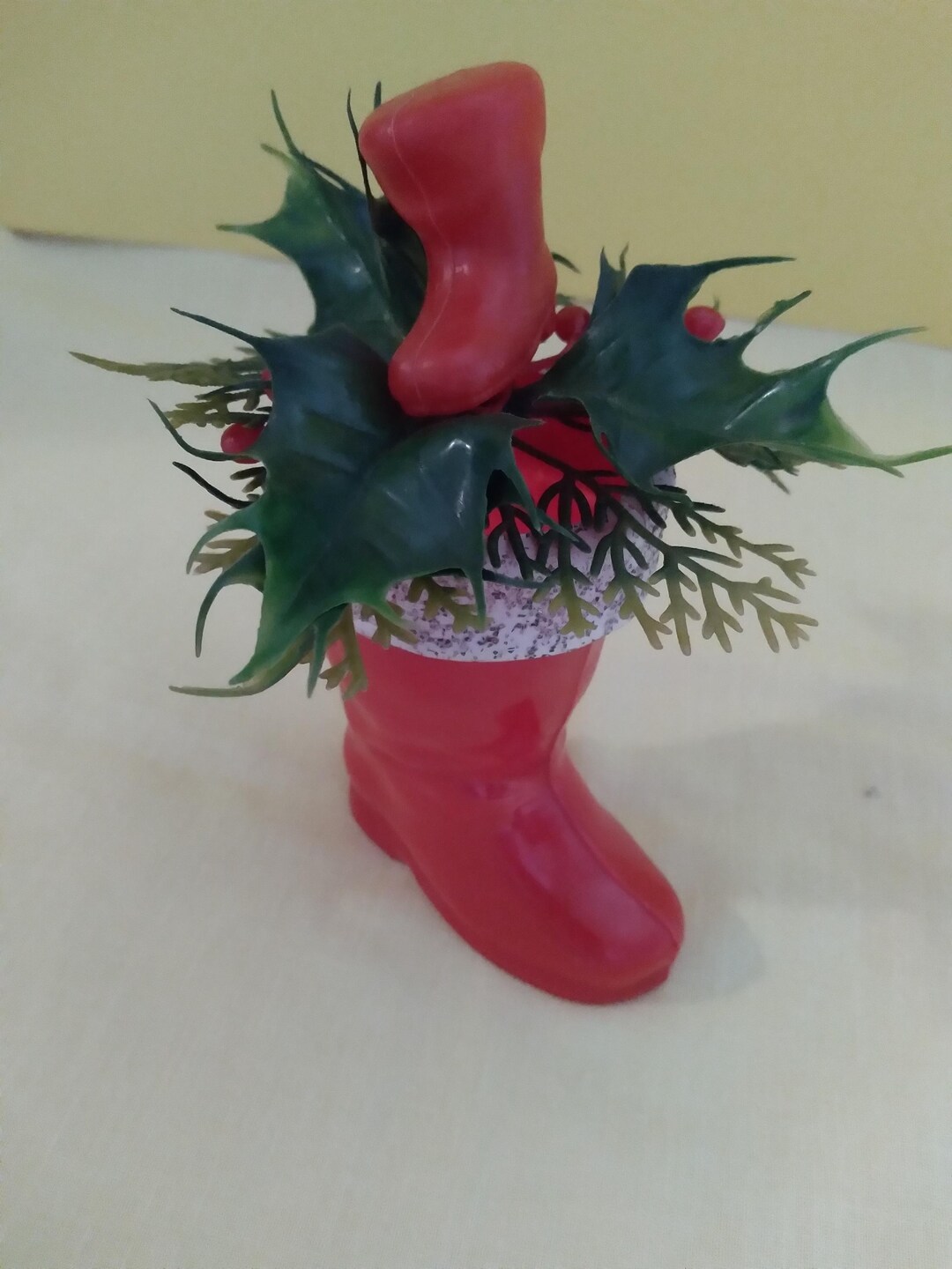 1950s Plastic Santa Boot With Vintage Santa Boot /holly Pick' - Etsy