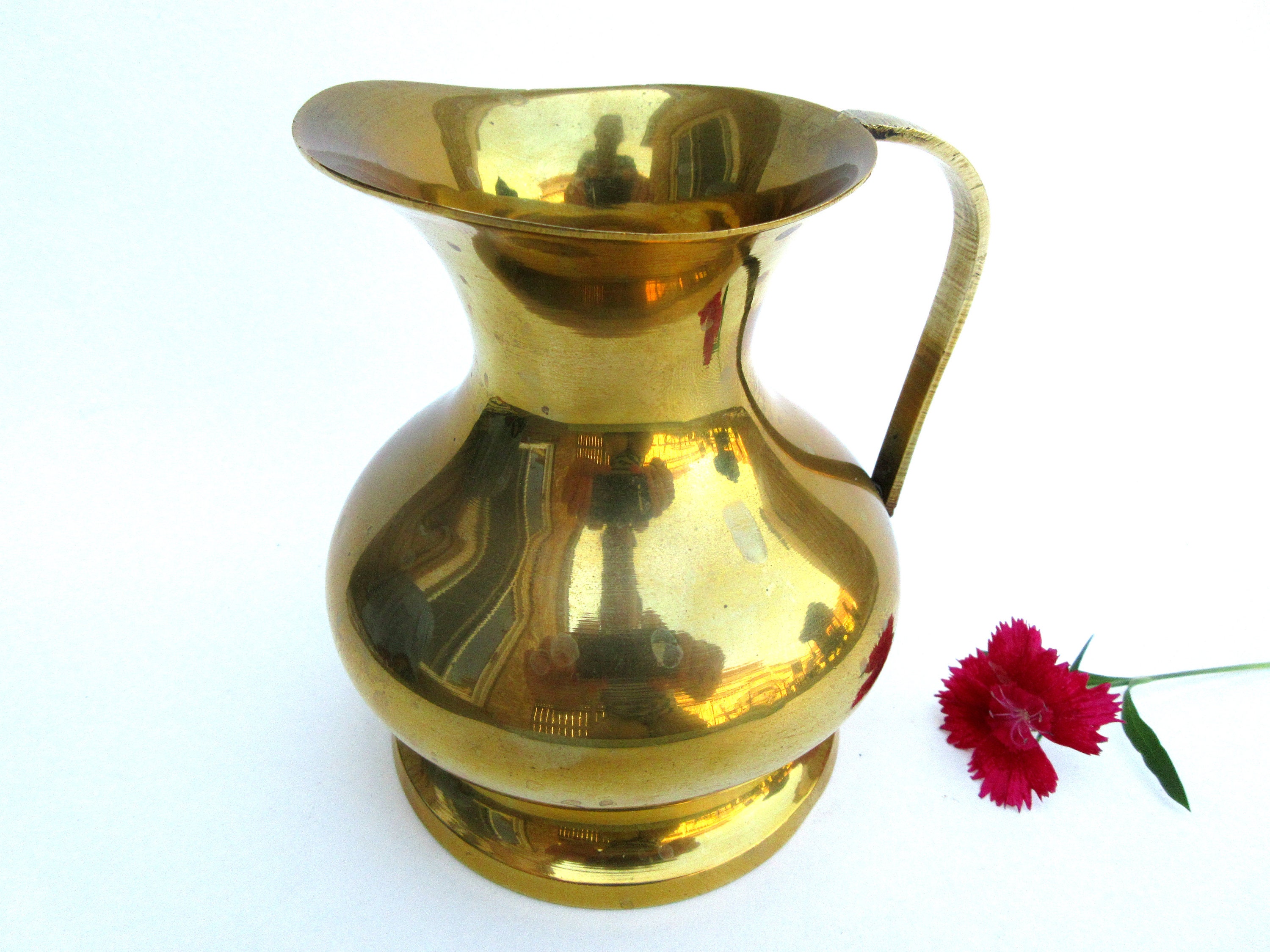Figurines & Knick Knacks Brass Pitcher Flower Vase Home Decor. Made in ...