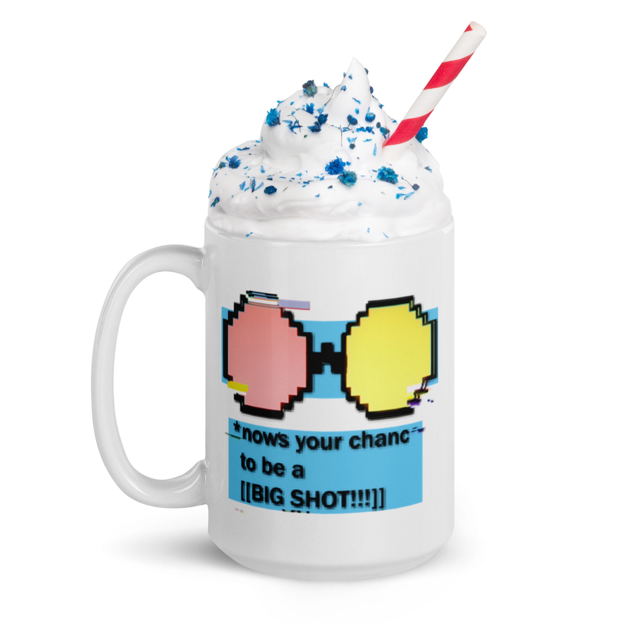 Deltarune Spamton Glasses White Glossy Mug - Etsy