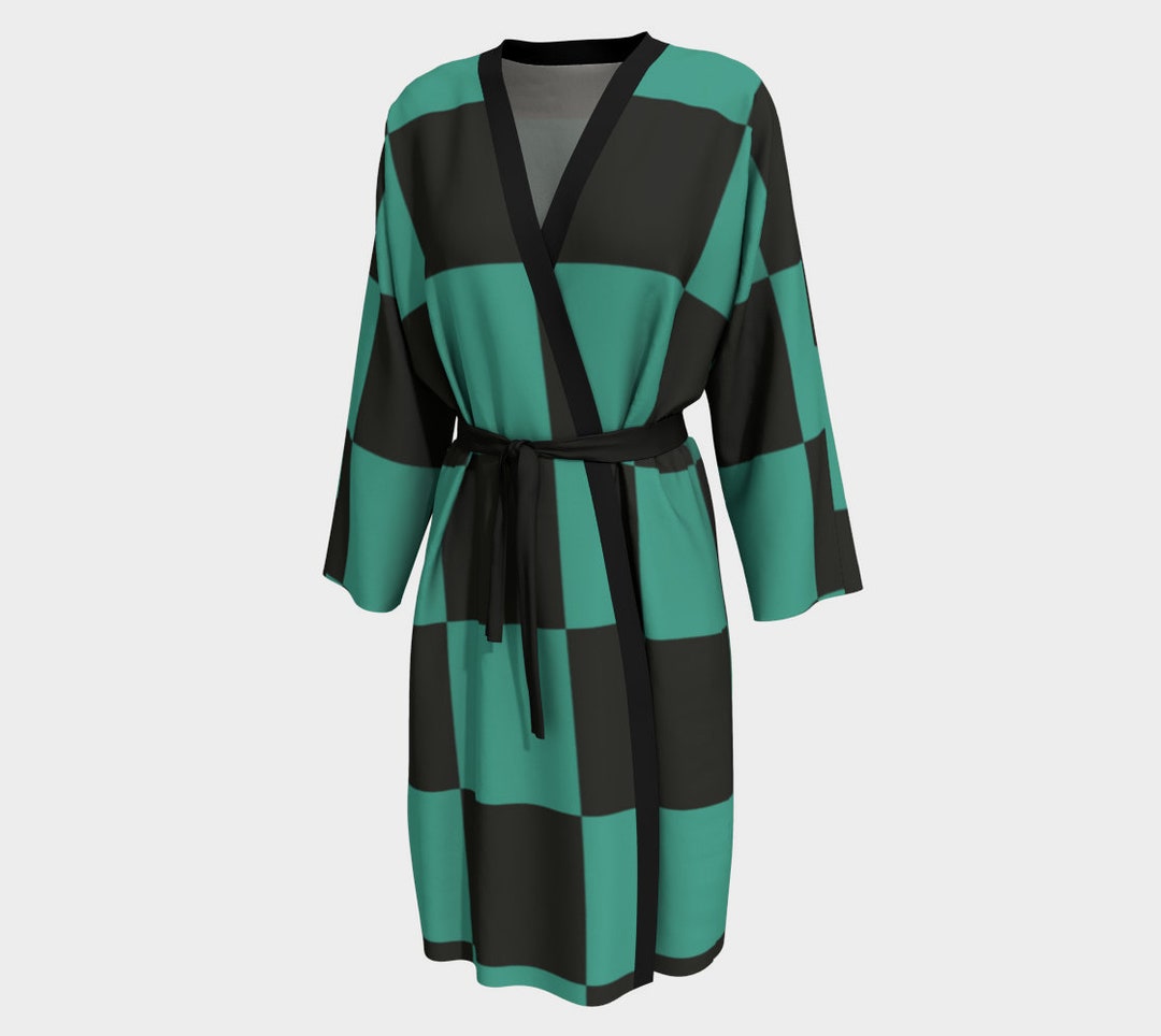 Tanjiro-inspired Robe - Demon Slayer Kimono - Etsy